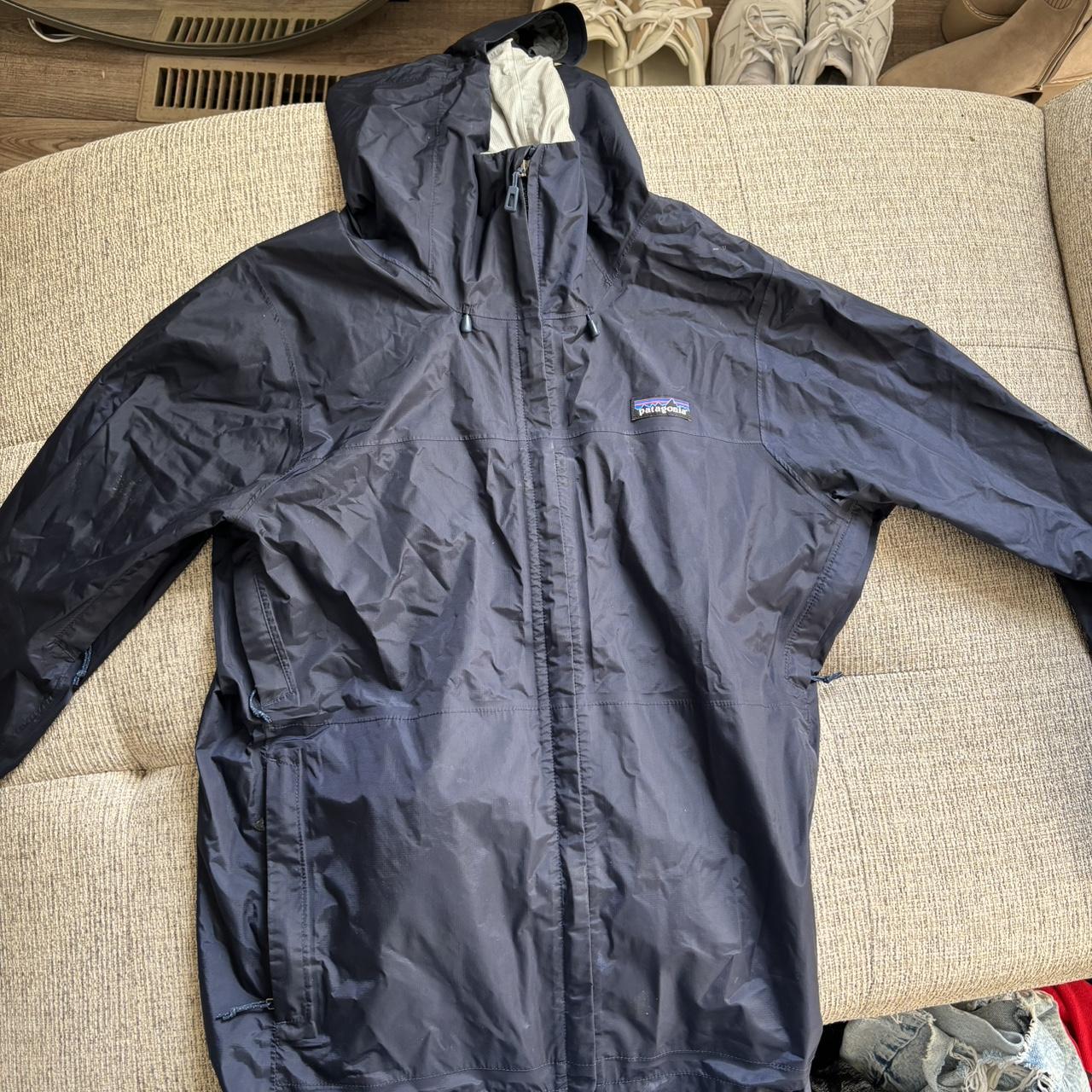Patagonia rain jacket medium small marks - Depop