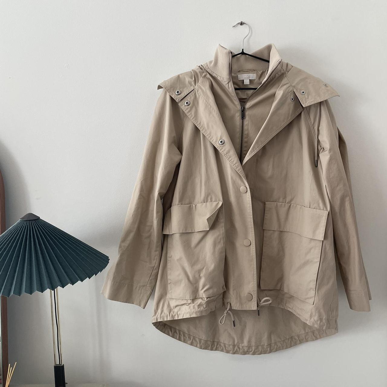 COS oversized fit beige rain coat and wind breaker.... - Depop