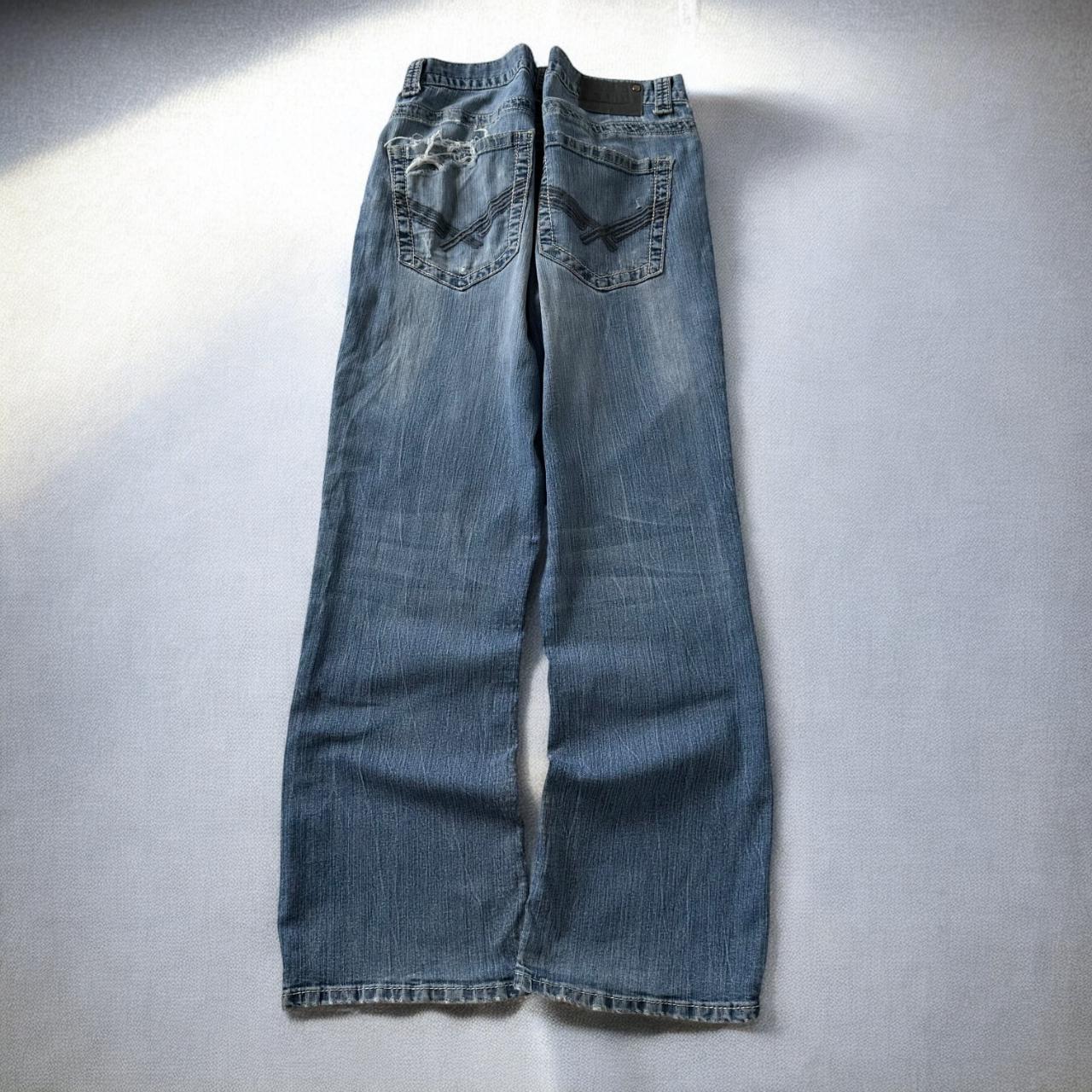 Y2K grunge boot cut faded jeans Grunge style faded... | Depop