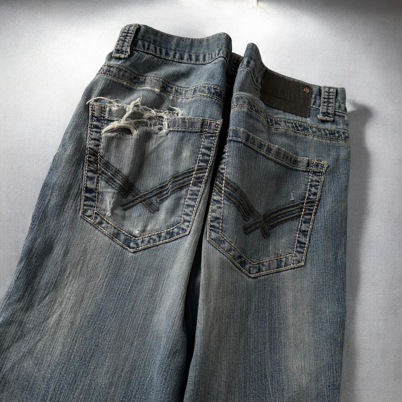 Y2K grunge boot cut faded jeans Grunge style faded... | Depop