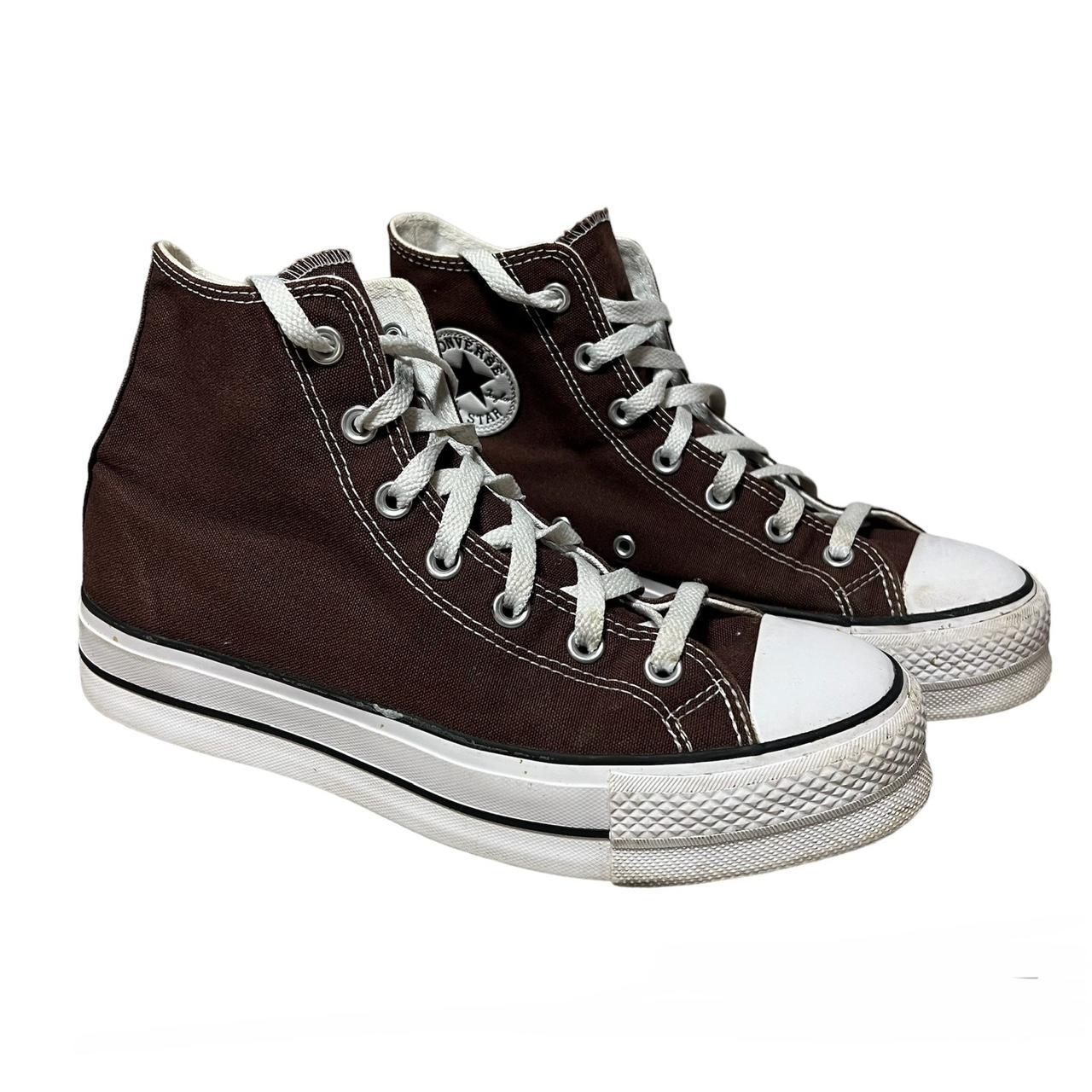 Brown platform high top Converse! Size 7.5 in men’s... - Depop