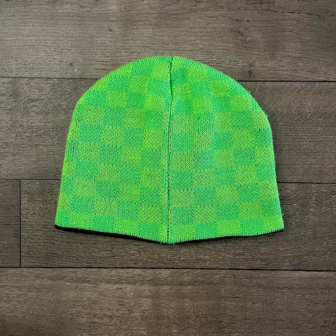 Y2k Jinx Minecraft Creaper Green Beanie -Fits snug,... - Depop