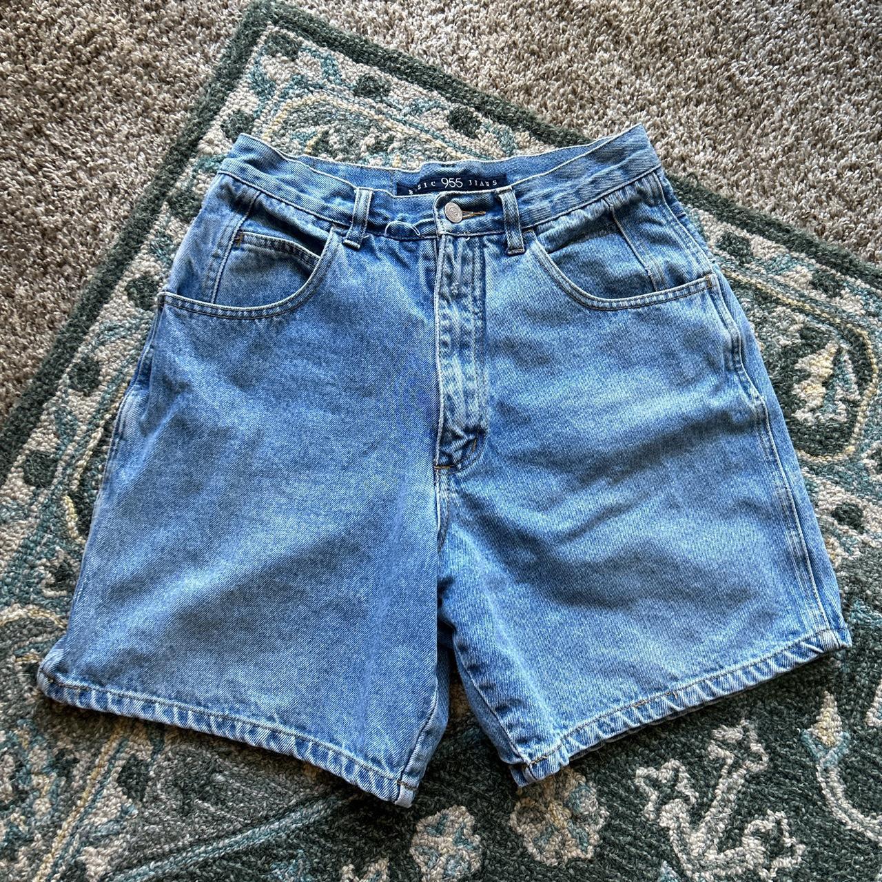 90s Highwaisted Vintage Denim Shorts From the brand... - Depop