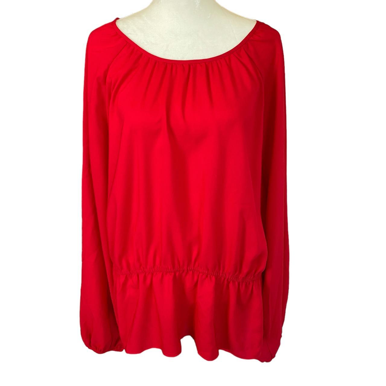 Women's Ann Taylor red long sleeve blouse, size XXL.... - Depop