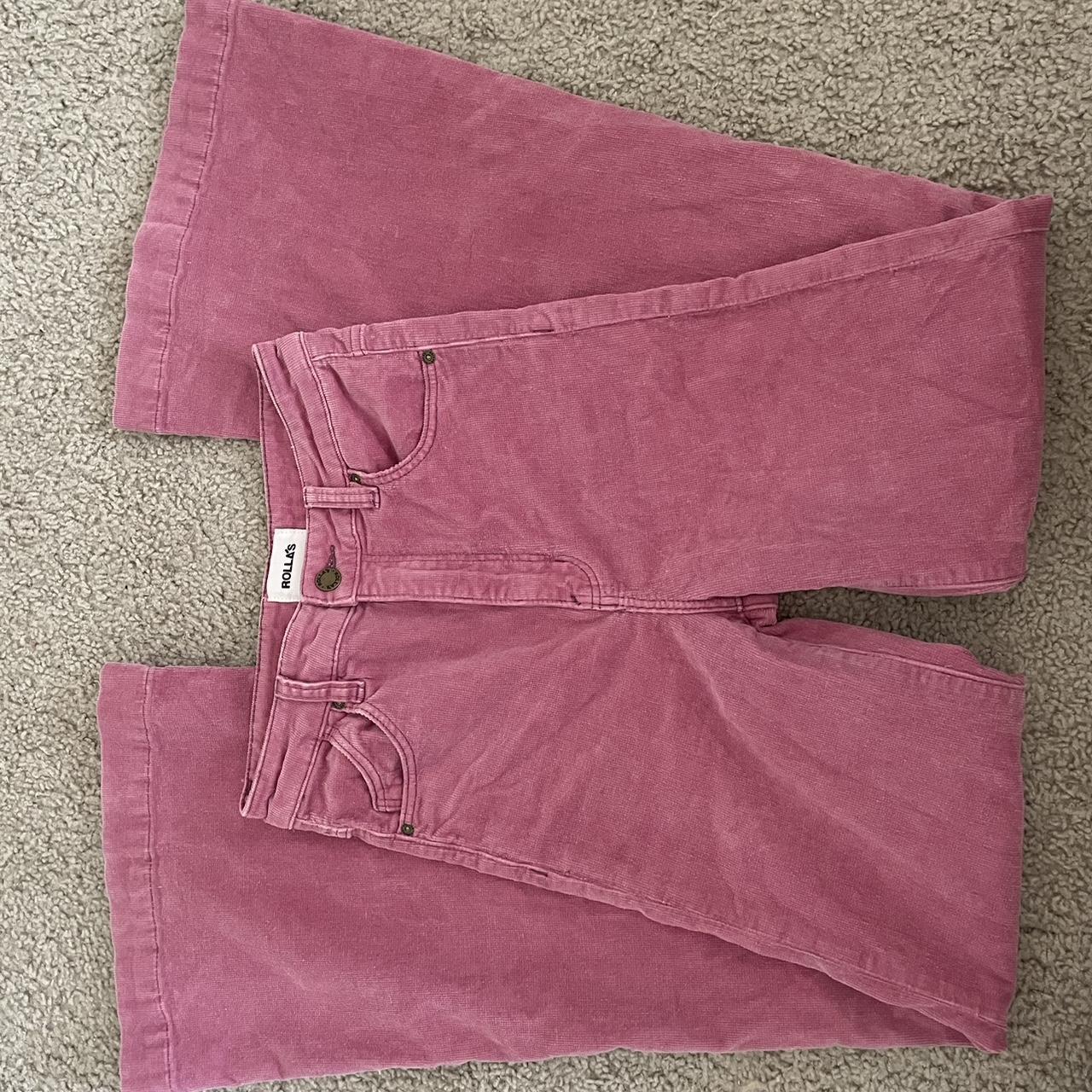 Pink Corduroy Jeans Flare Leg Barely worn... - Depop