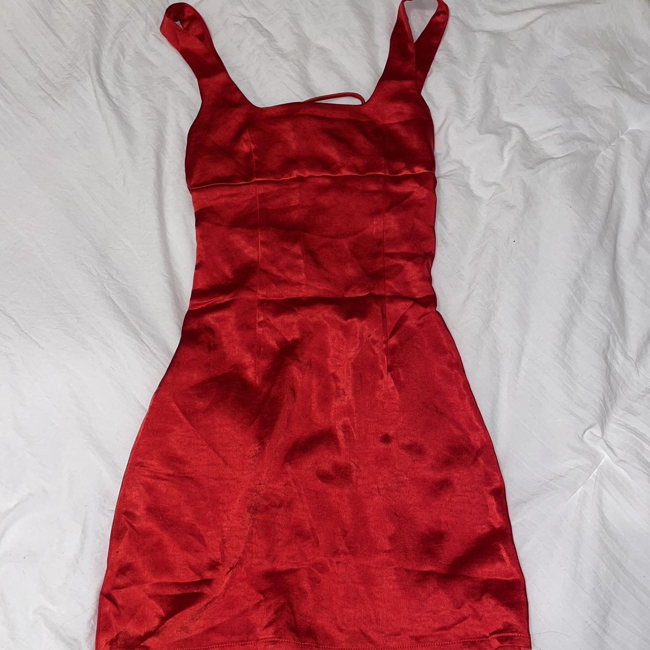 cute mini red backless dress - Depop
