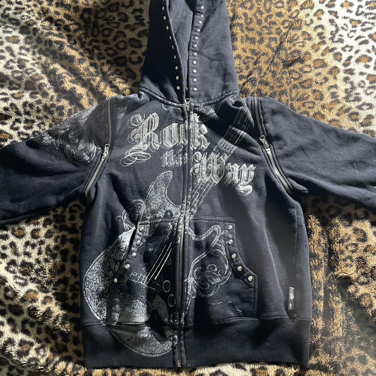 rock this way zip up hoodie! rock n roller coaster... - Depop