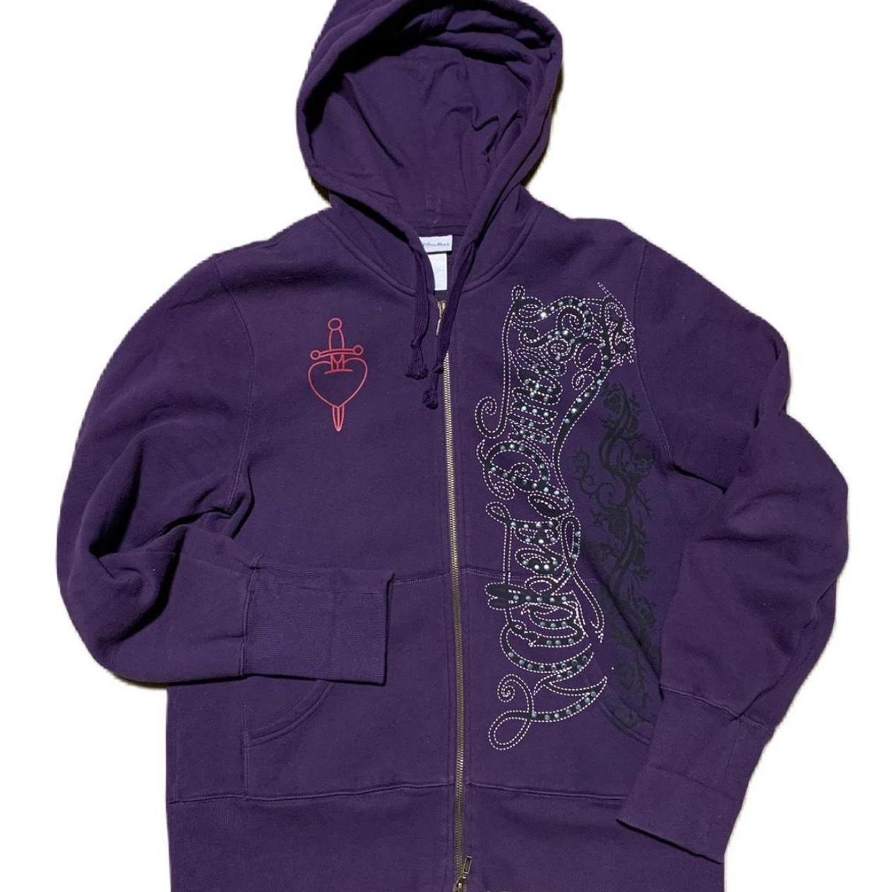 insanely hard purple embroidered rhinestone ... - Depop