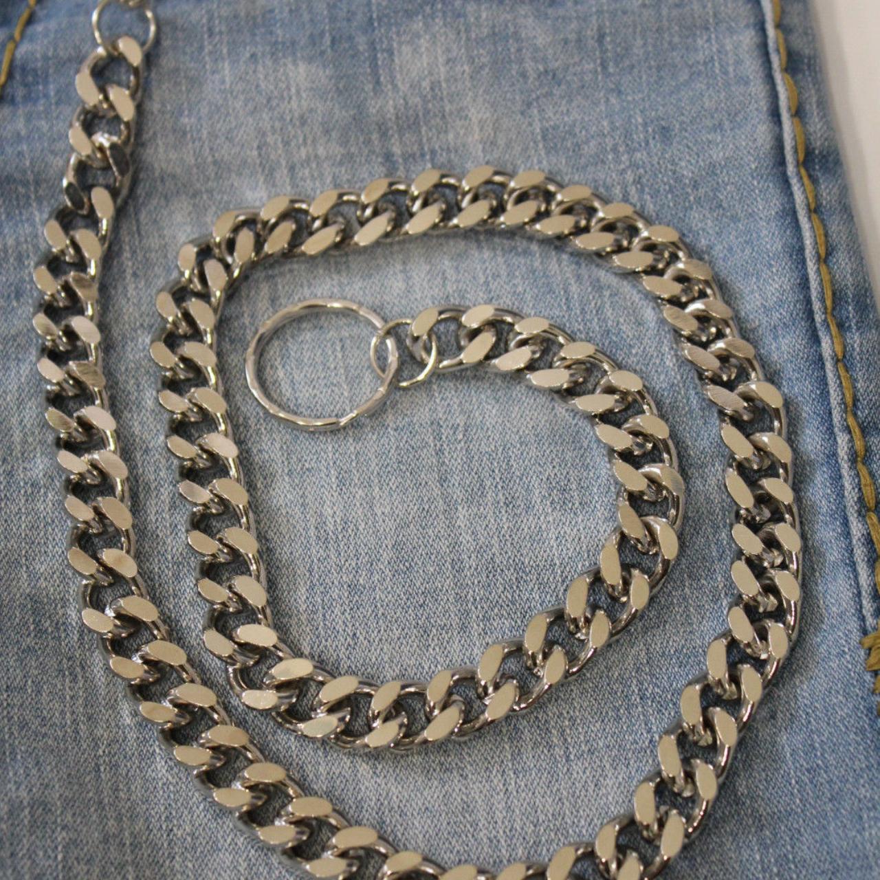 New Men Silver Wallet Chains Metal Biker Heavy... - Depop