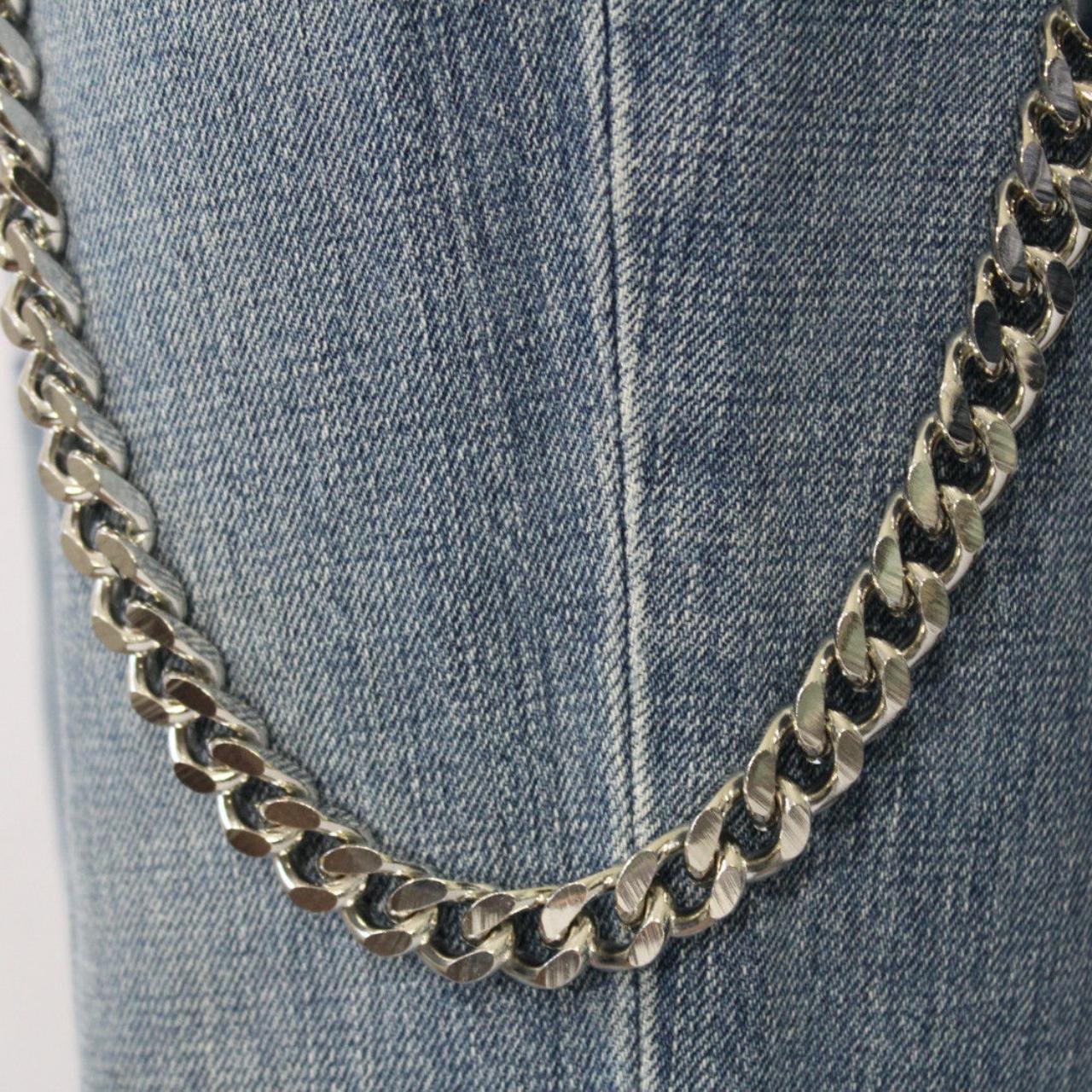 New Men Silver Wallet Chains Metal Biker Heavy... - Depop