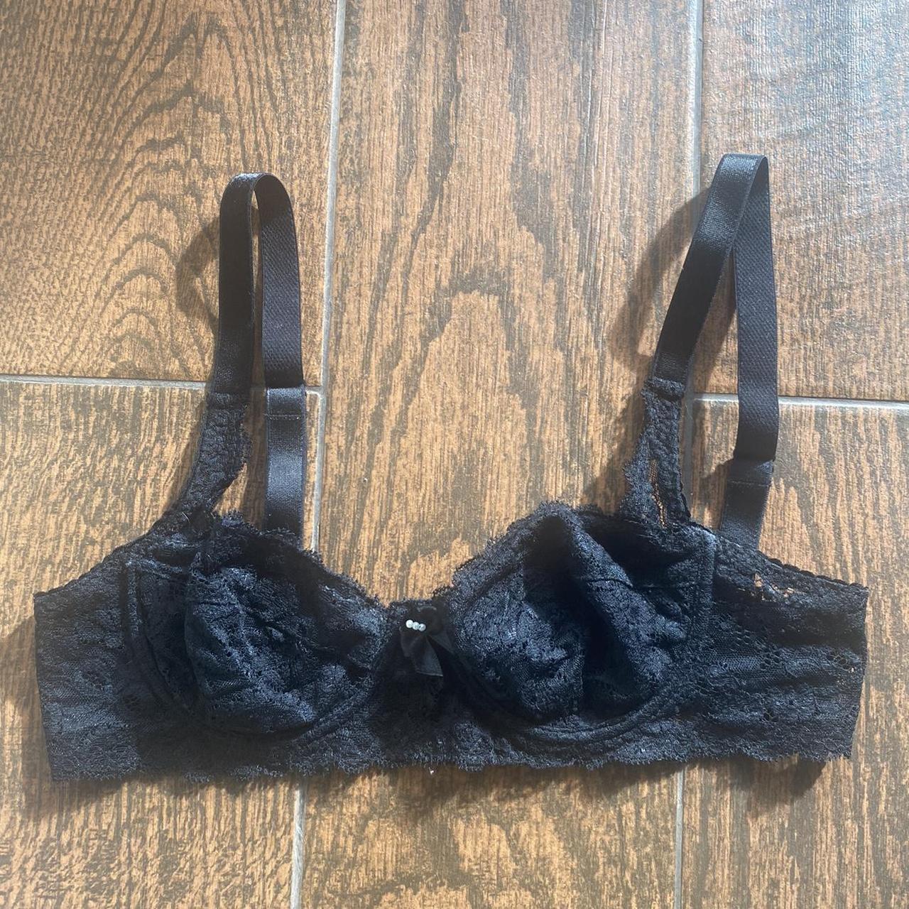 Vintage black lace bra. Made and bought in Spain!... - Depop