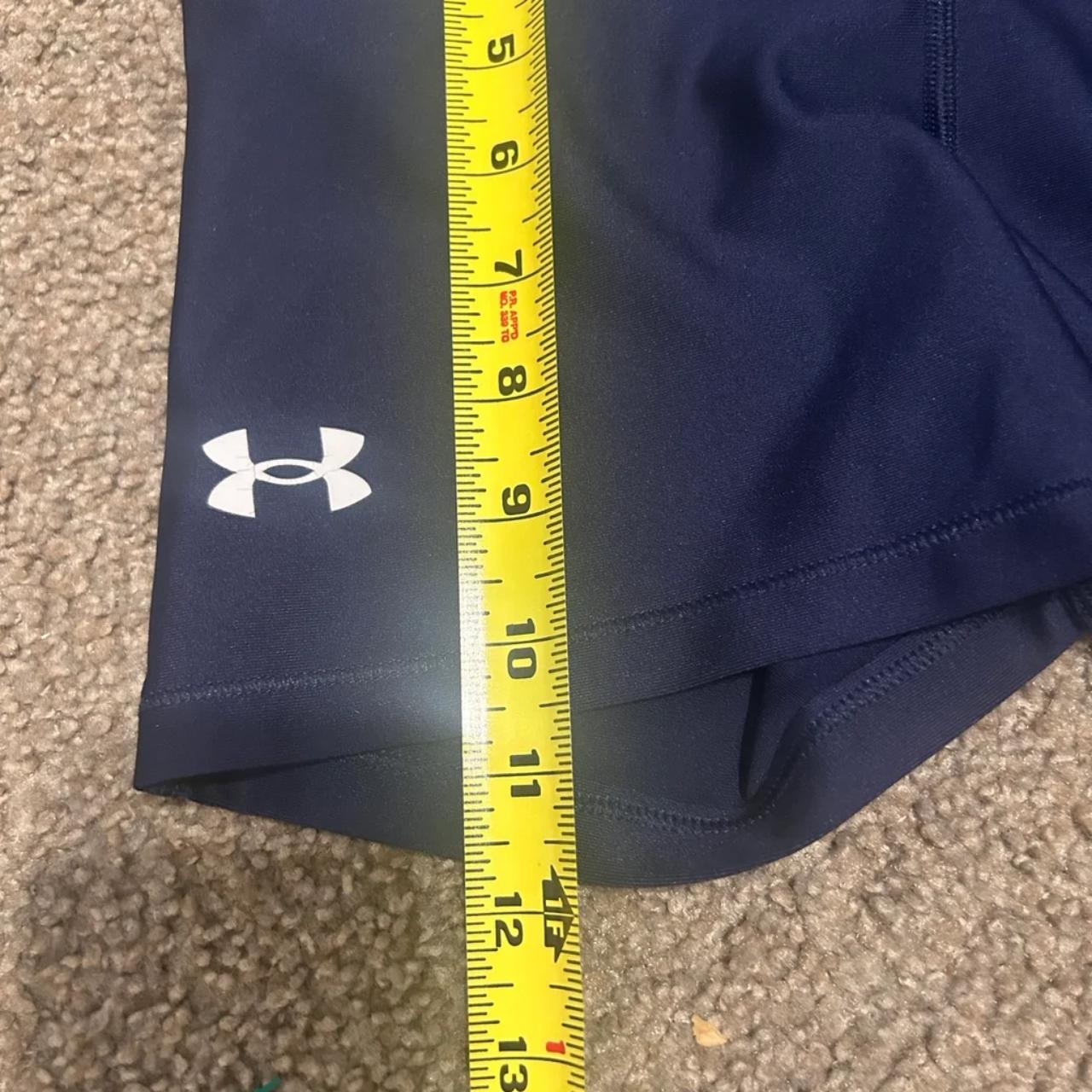 Under Armour Ladies Navy Blue Compression Shorts... - Depop