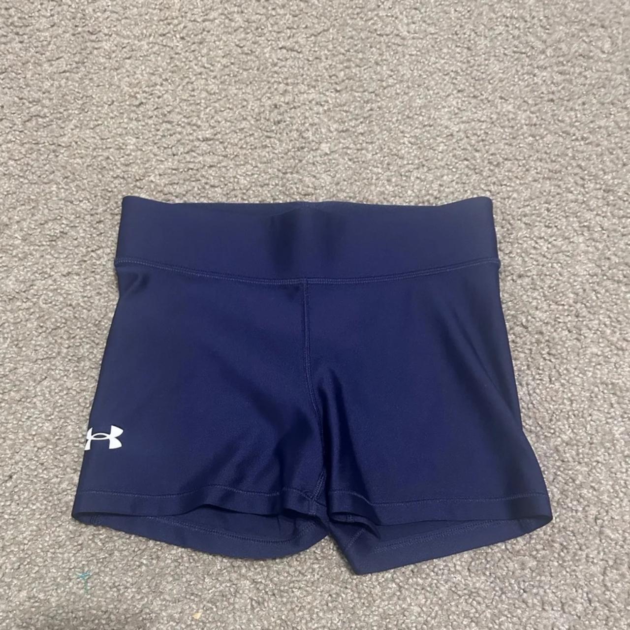 Under Armour Ladies Navy Blue Compression Shorts... - Depop