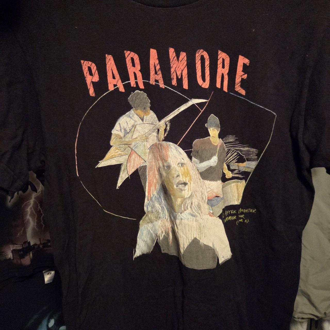 Black Paramore band tee with red accents #bandtee | Depop