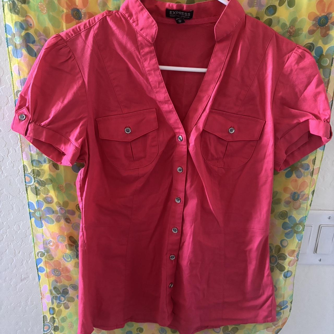 Express - Y2K Button Up Blouse super cute!!... - Depop