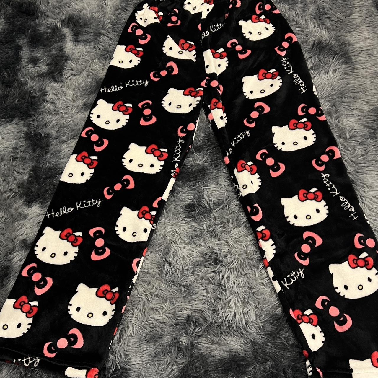 Hello Kitty pajamas Black one small and... - Depop