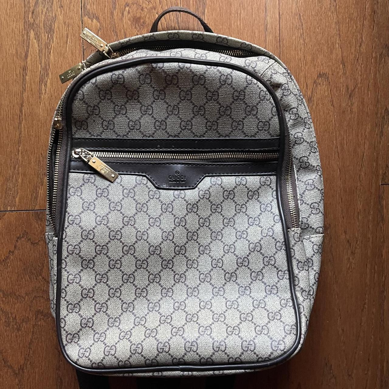 GUCCI - Zip Pocket Backpack GG Small The top zipper... - Depop