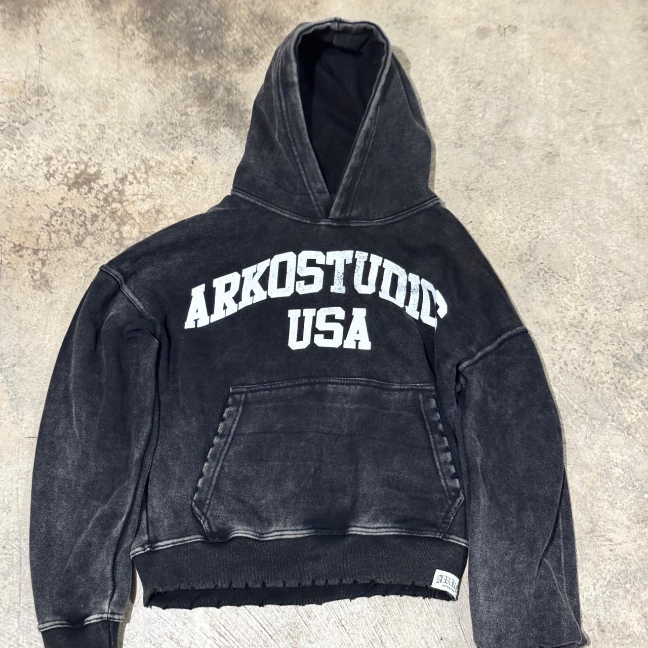 Medium Arko studios hoodie black hoodie, fleece... | Depop