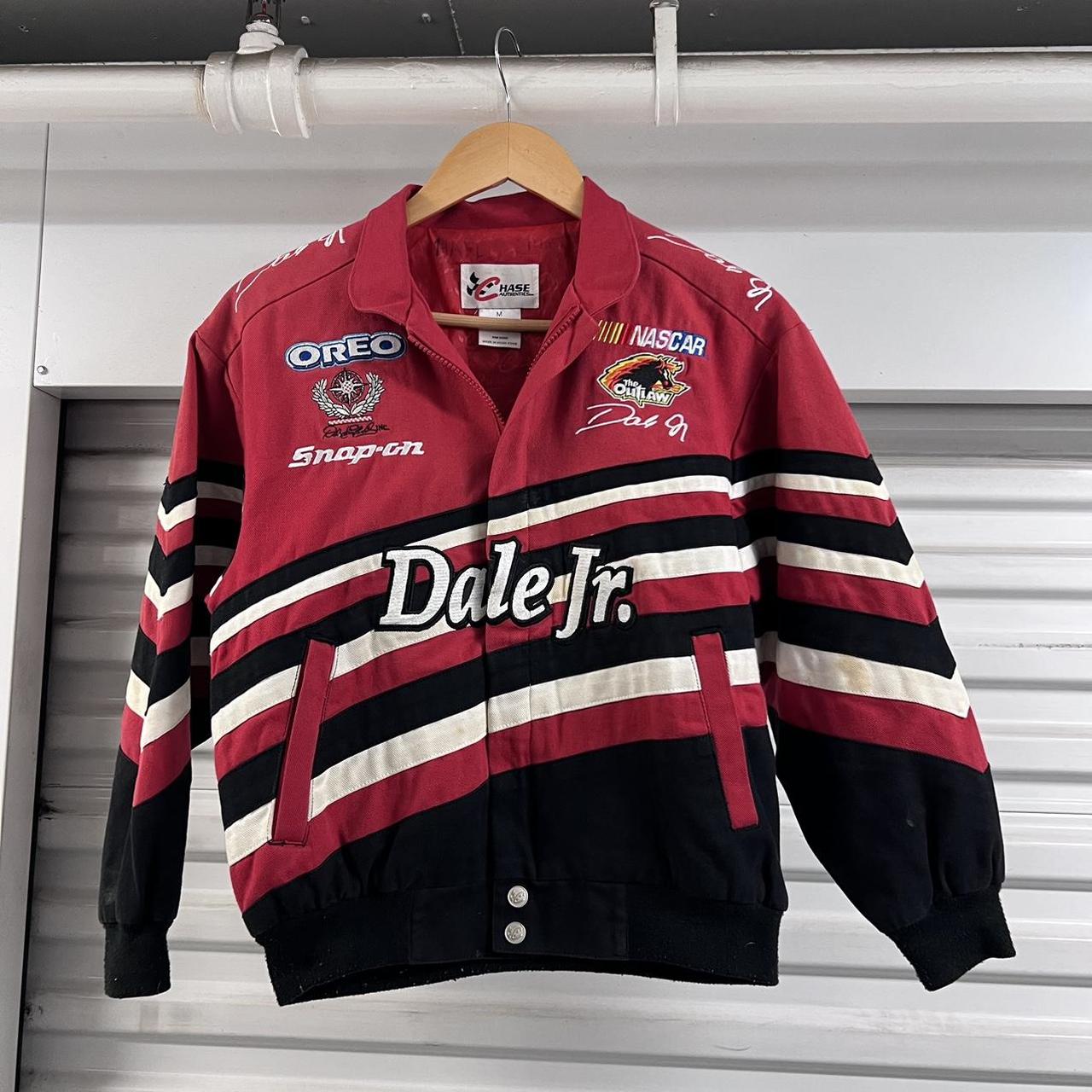 vintage nascar race car varsity jacket from the 90s... | Depop