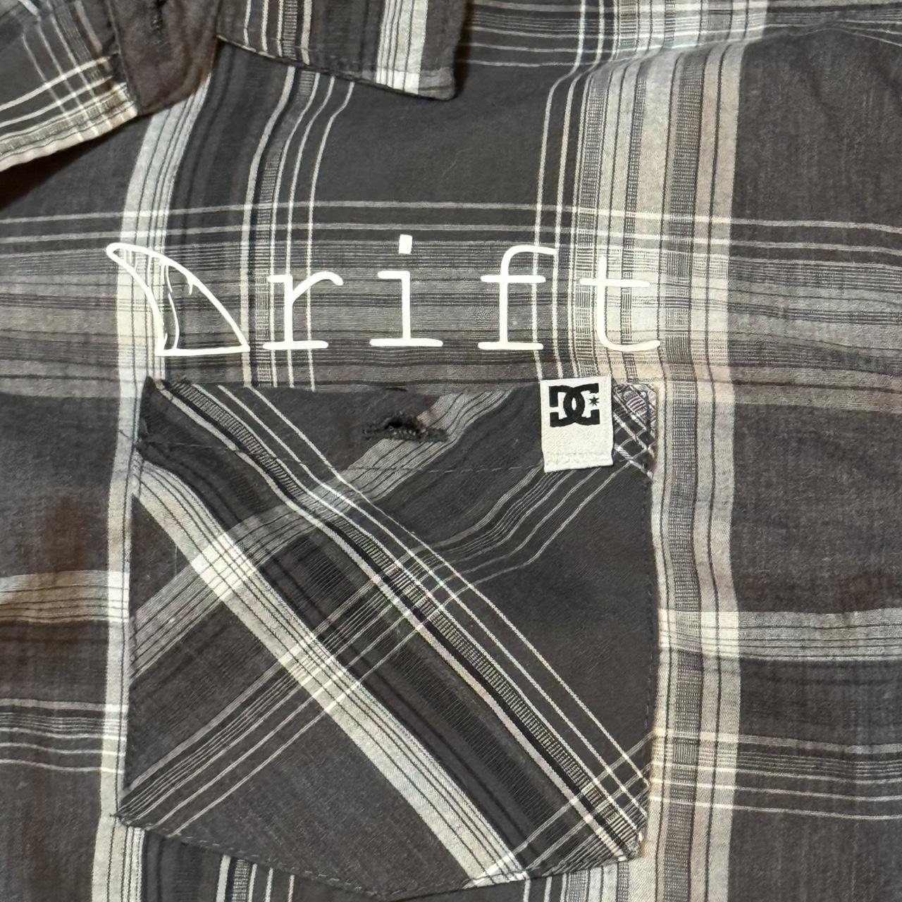 DC Shoes Drift black & grey plaid button-up shirt... | Depop