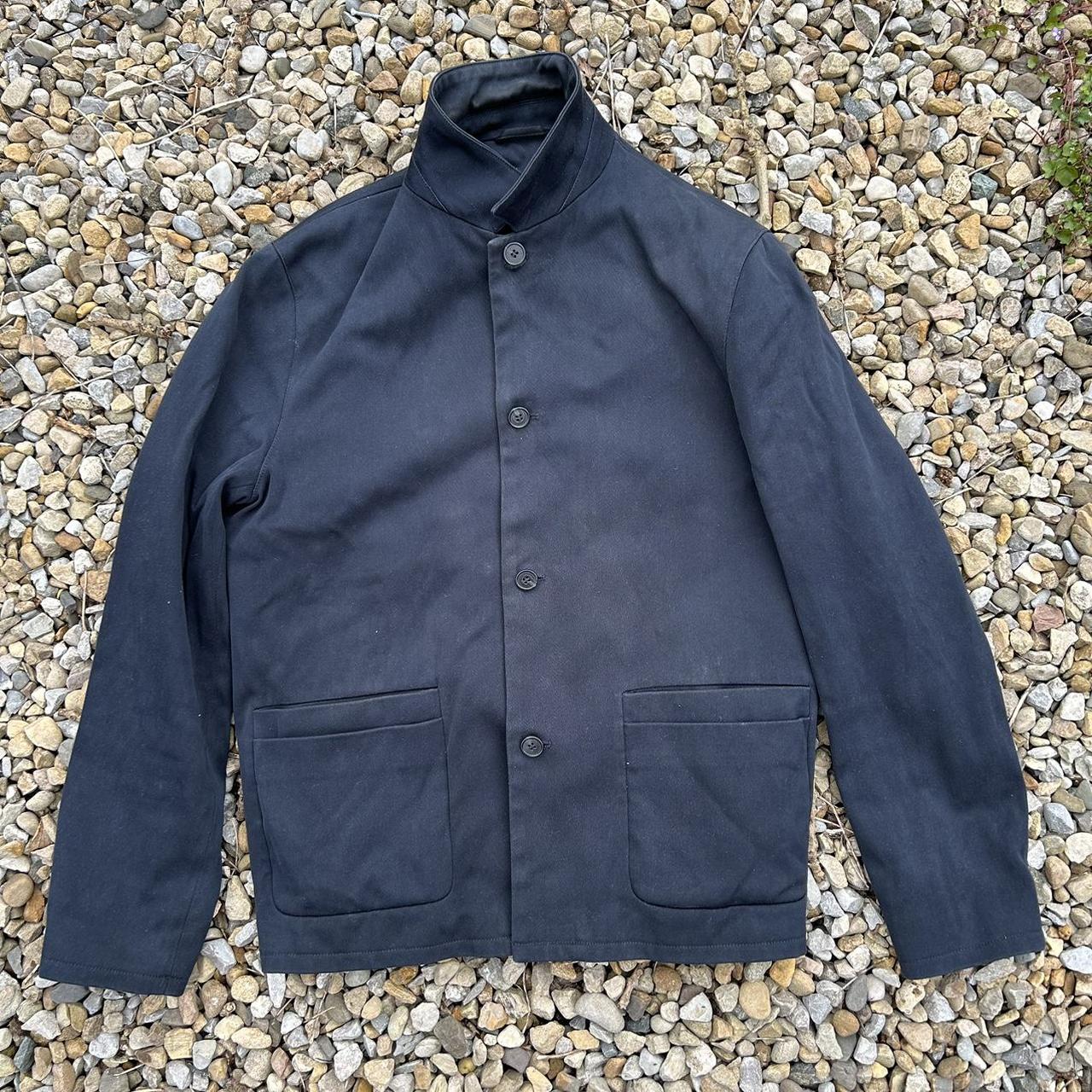 Navy cotton work jacket Lined 22” chest 30”... - Depop