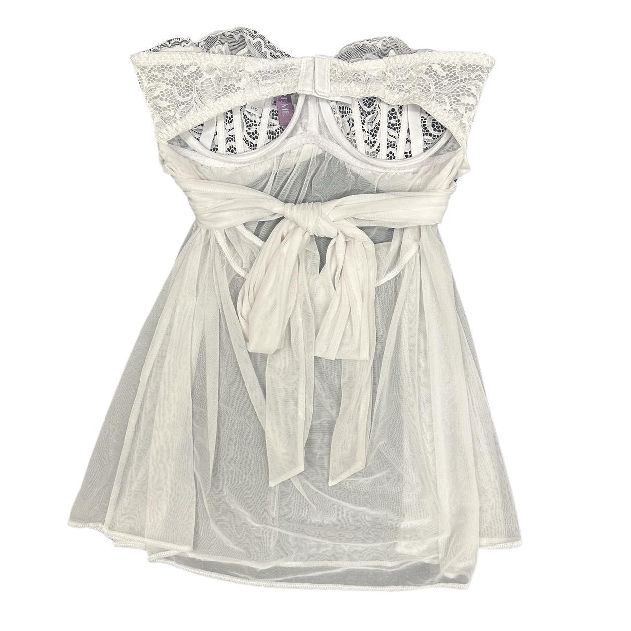 cutest strapless sheer white top!! - Depop