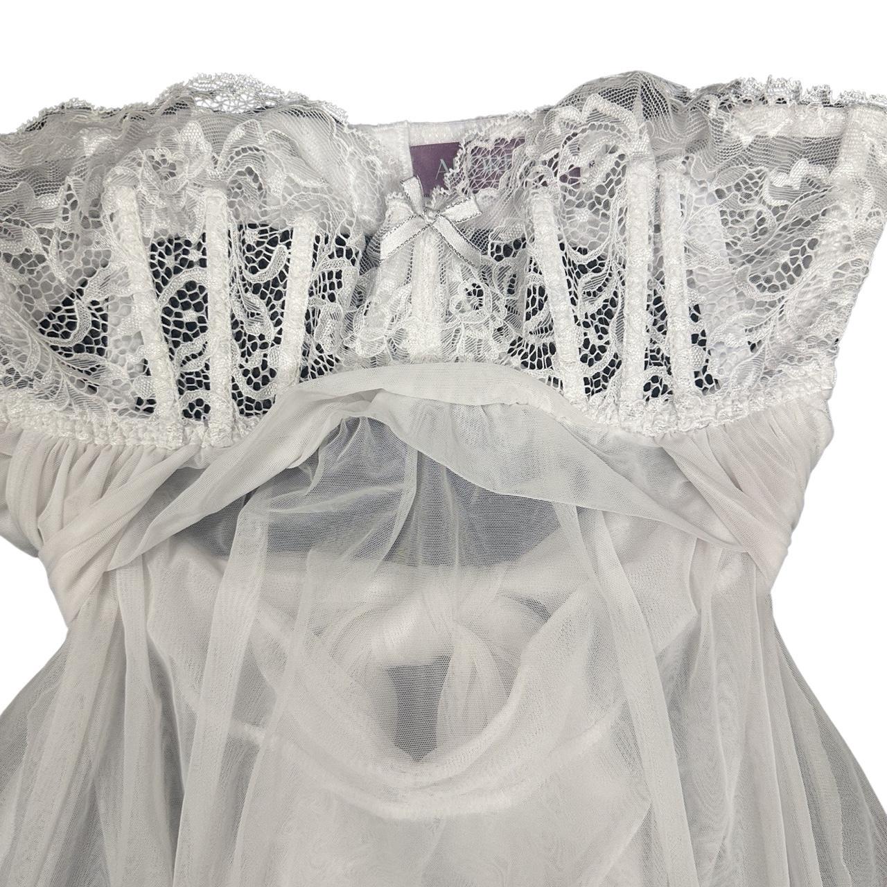 cutest strapless sheer white top!! - Depop