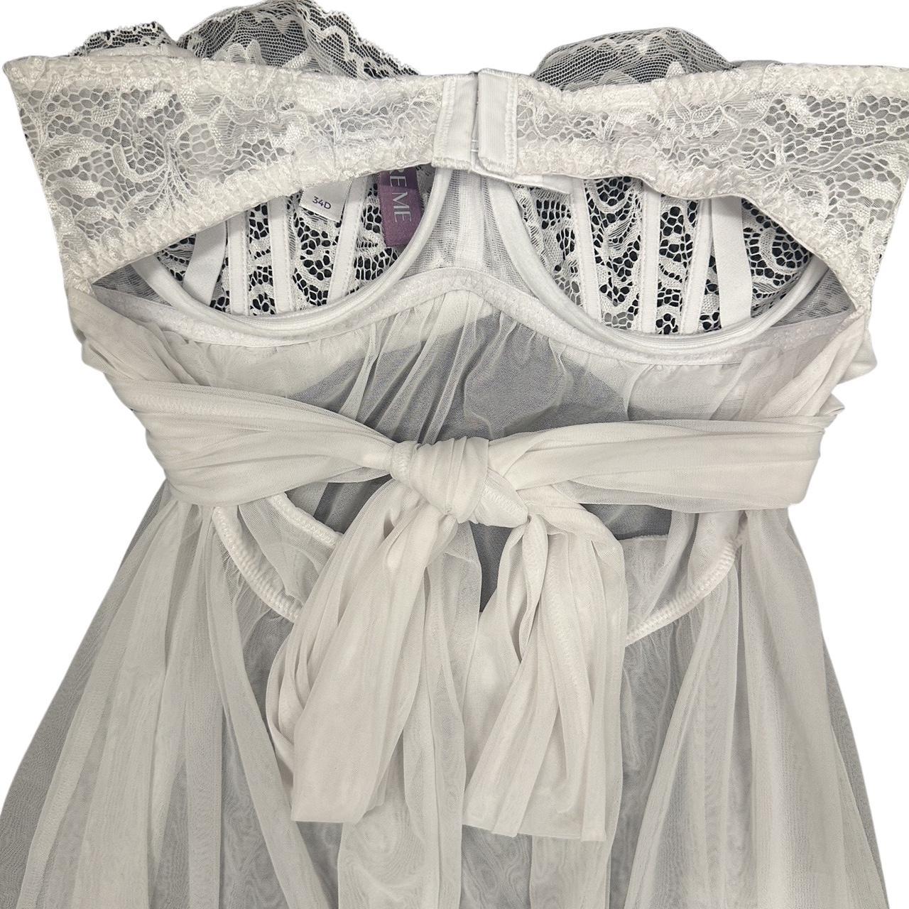 cutest strapless sheer white top!! - Depop