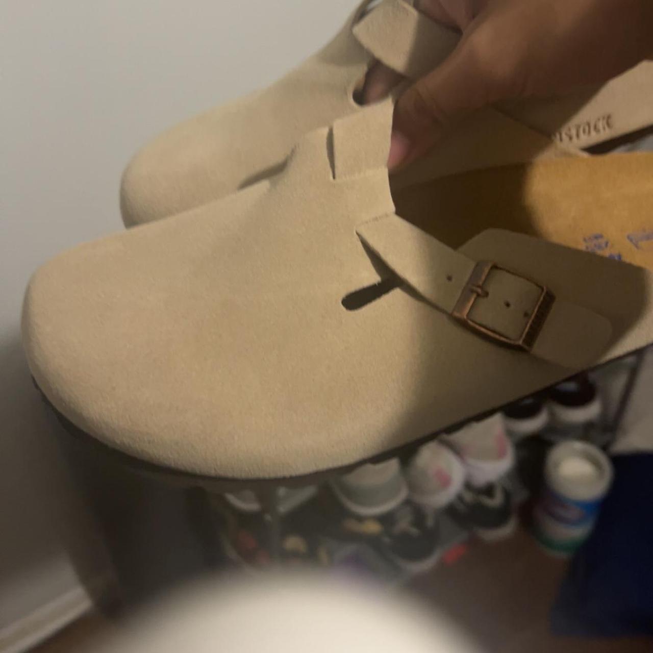 cream clogs us men’s 11 - Depop