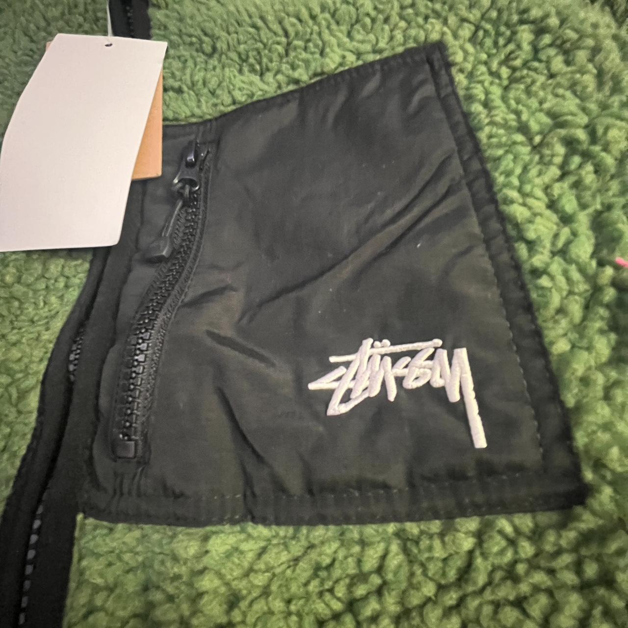 Stussy Green 8 Ball Sherpa Reversible Jacket - Depop
