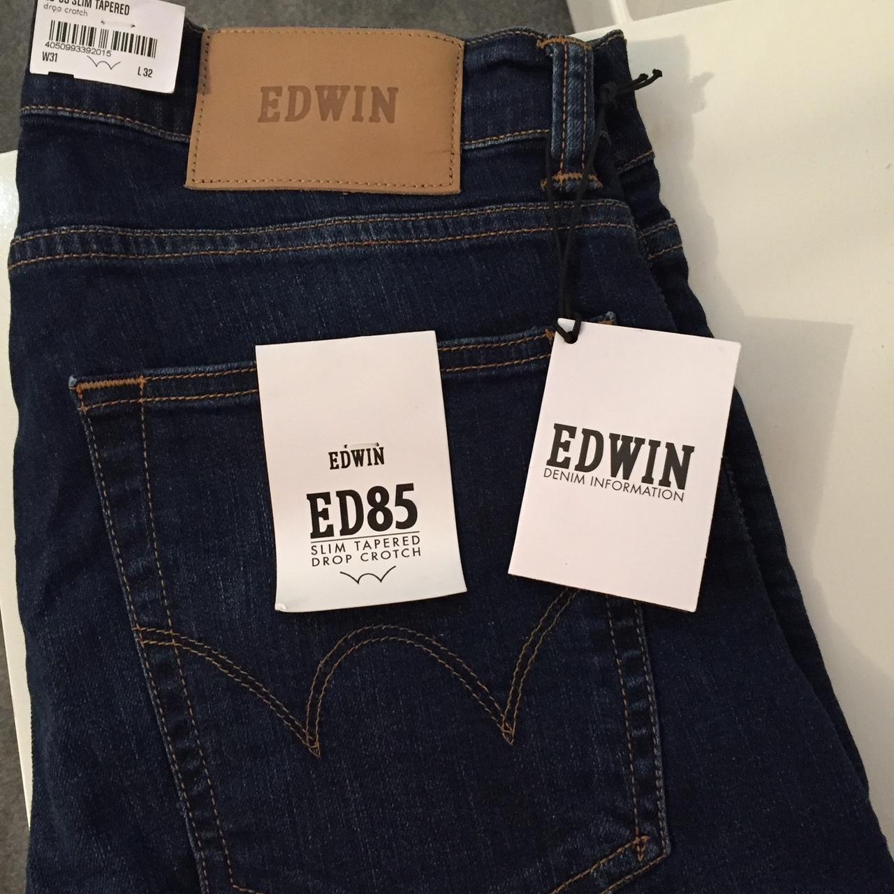 Brand new, slim tapered leg drop crotch Edwin jeans... - Depop