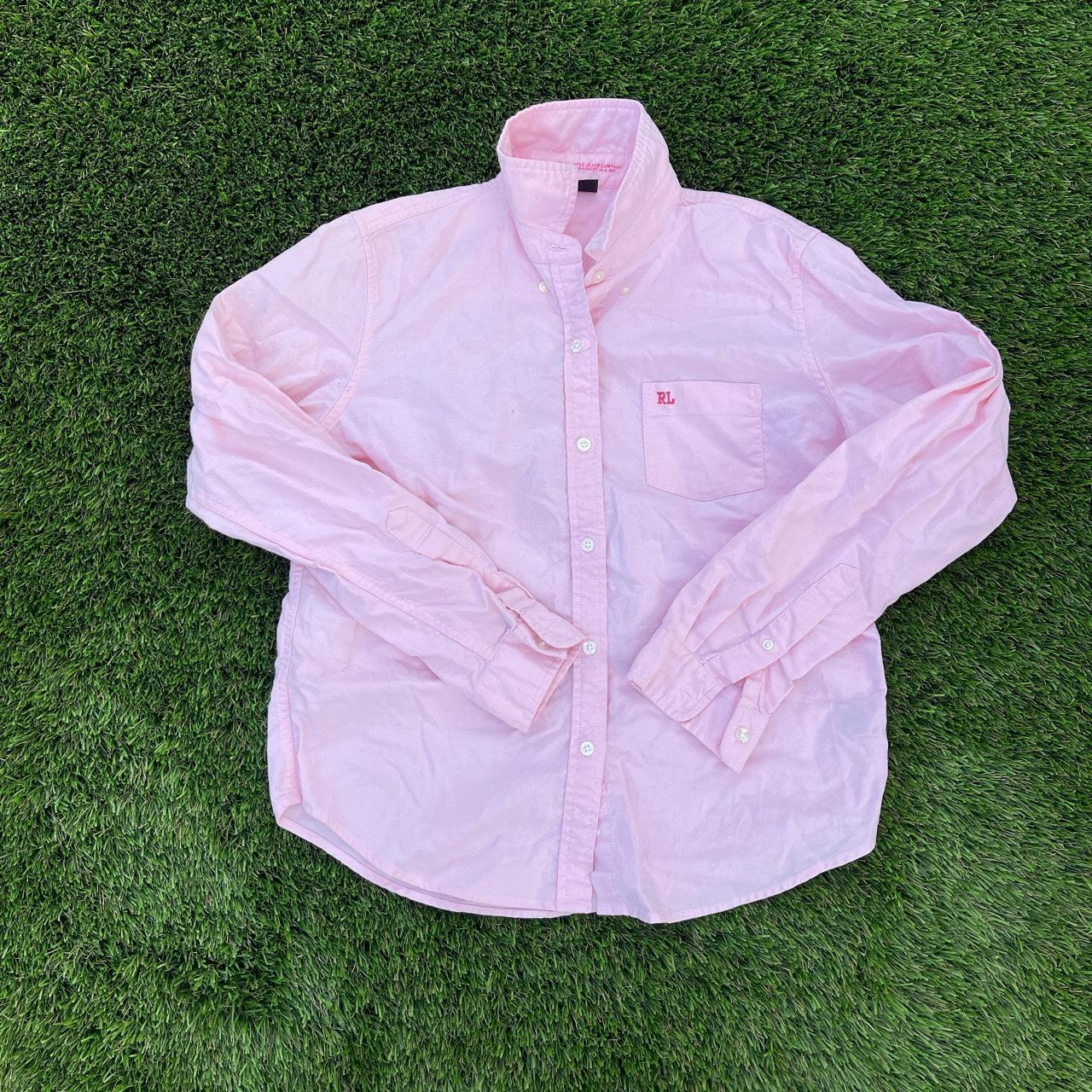 Light pink polo Ralph Lauren button up with few... - Depop