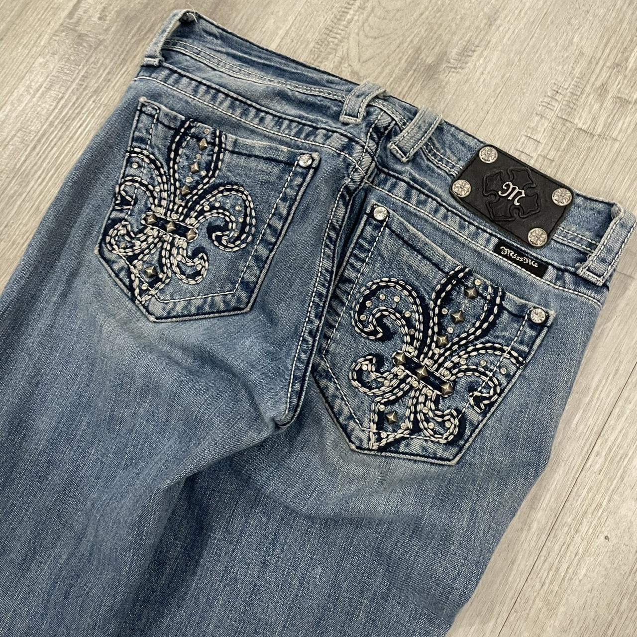 Miss Me blue jeans with rhinestone details Tagged... - Depop