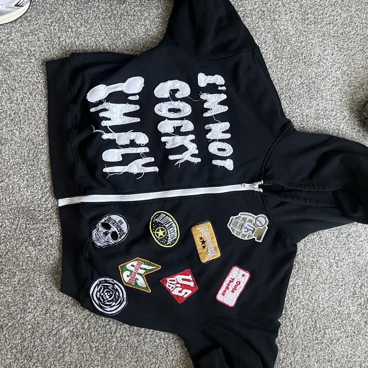 Street Wear Zip up “I’m not Cocky I’m Fly”🪖 Size... - Depop