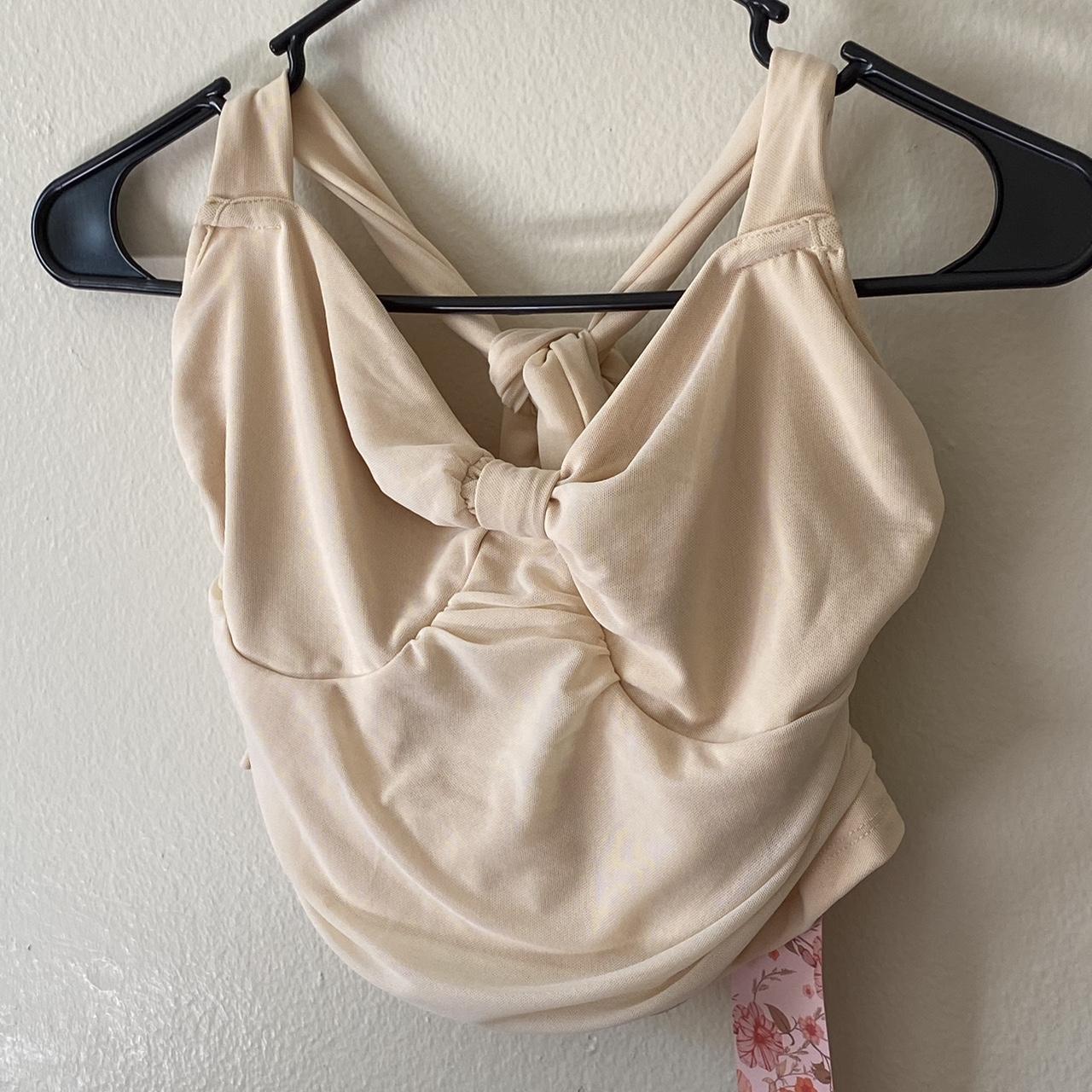 Size large #crop-top #party #cream #vintage-croptop - Depop