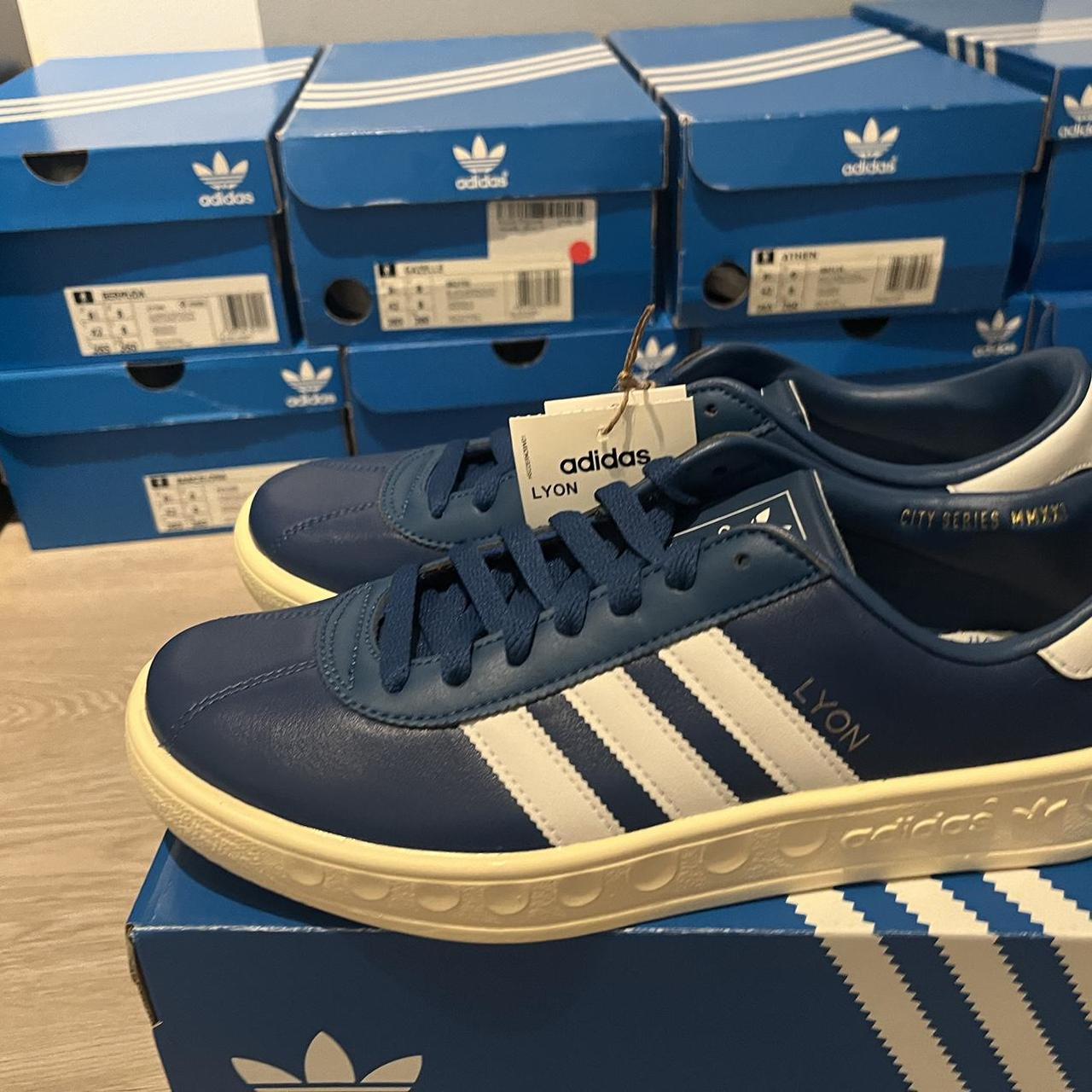 Adidas Lyon 2021 Bnibwt size 8 blue white cream - Depop