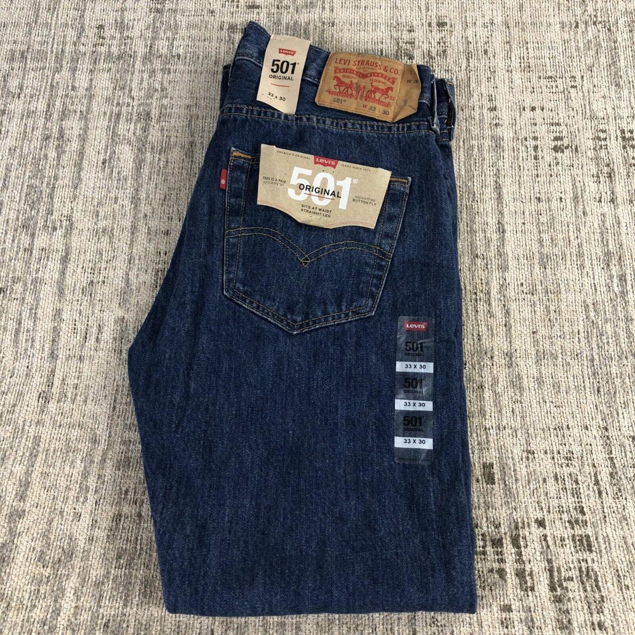 levis 501 blue jeans button fly regular straight ... - Depop