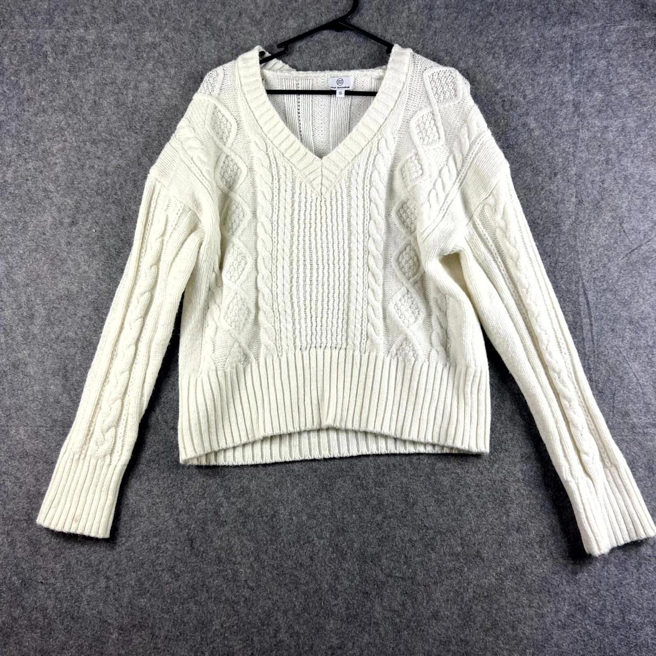 Pink Diamond Womens Jumper Small White Long Sleeve V... | Depop