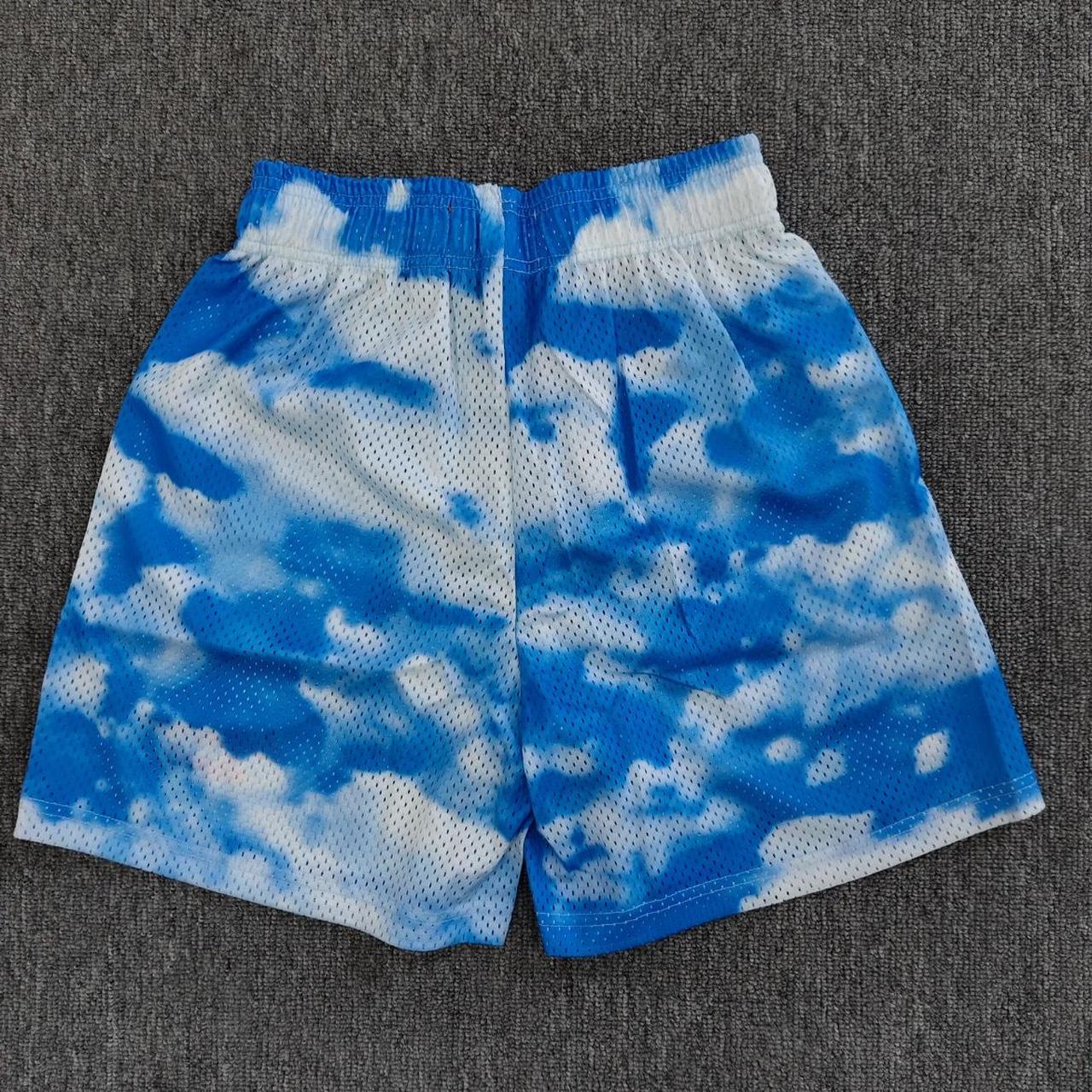 Eric Emmanuel Blue and white cloud tie-dye mesh... | Depop