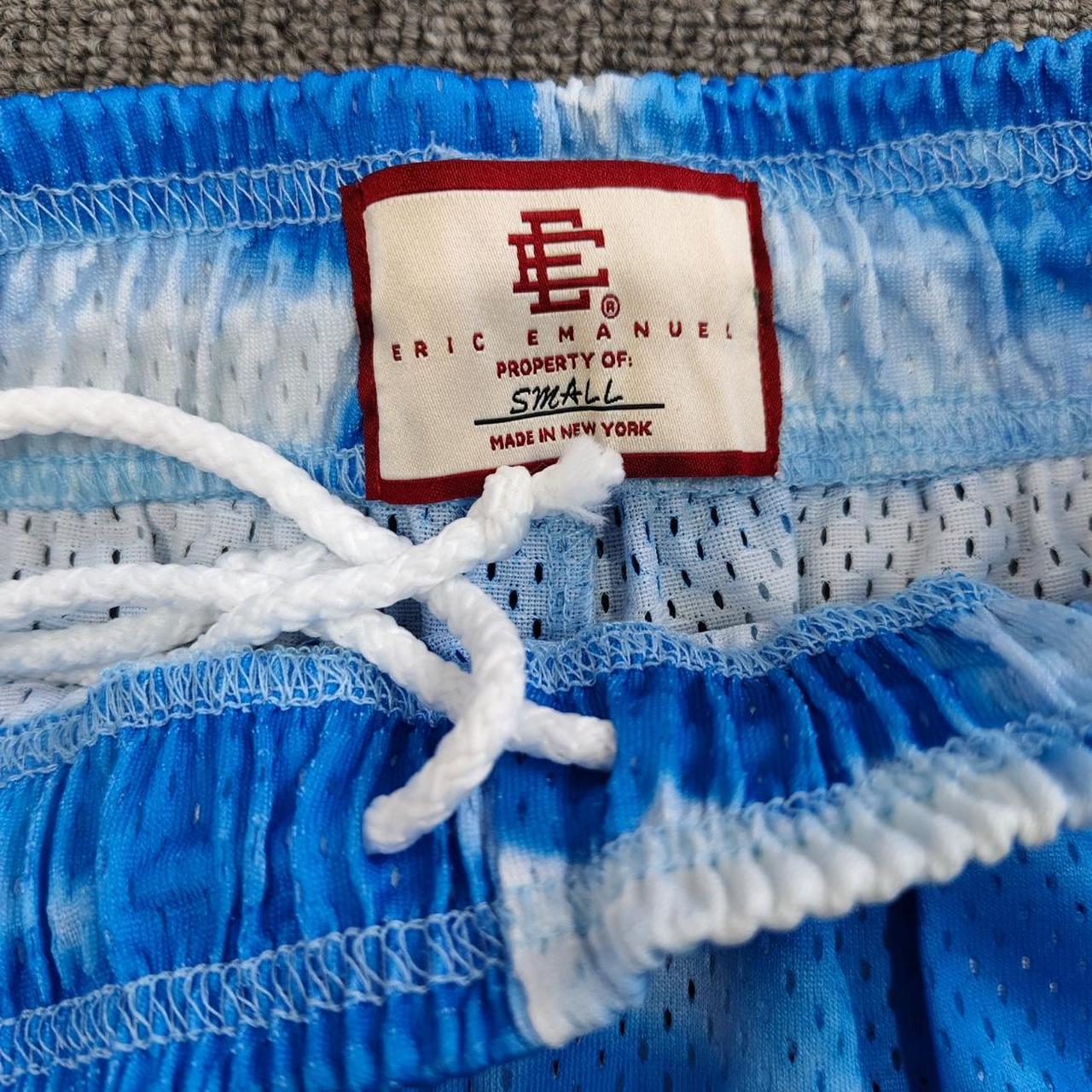 Eric Emmanuel Blue and white cloud tie-dye mesh... | Depop