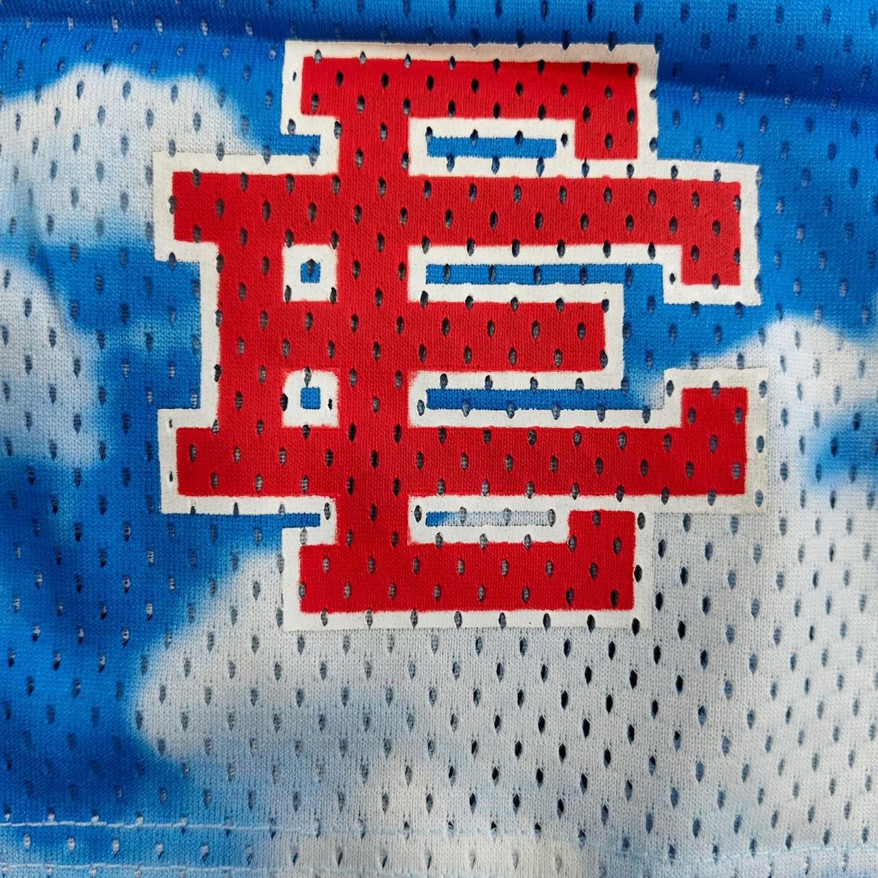 Eric Emmanuel Blue and white cloud tie-dye mesh... | Depop