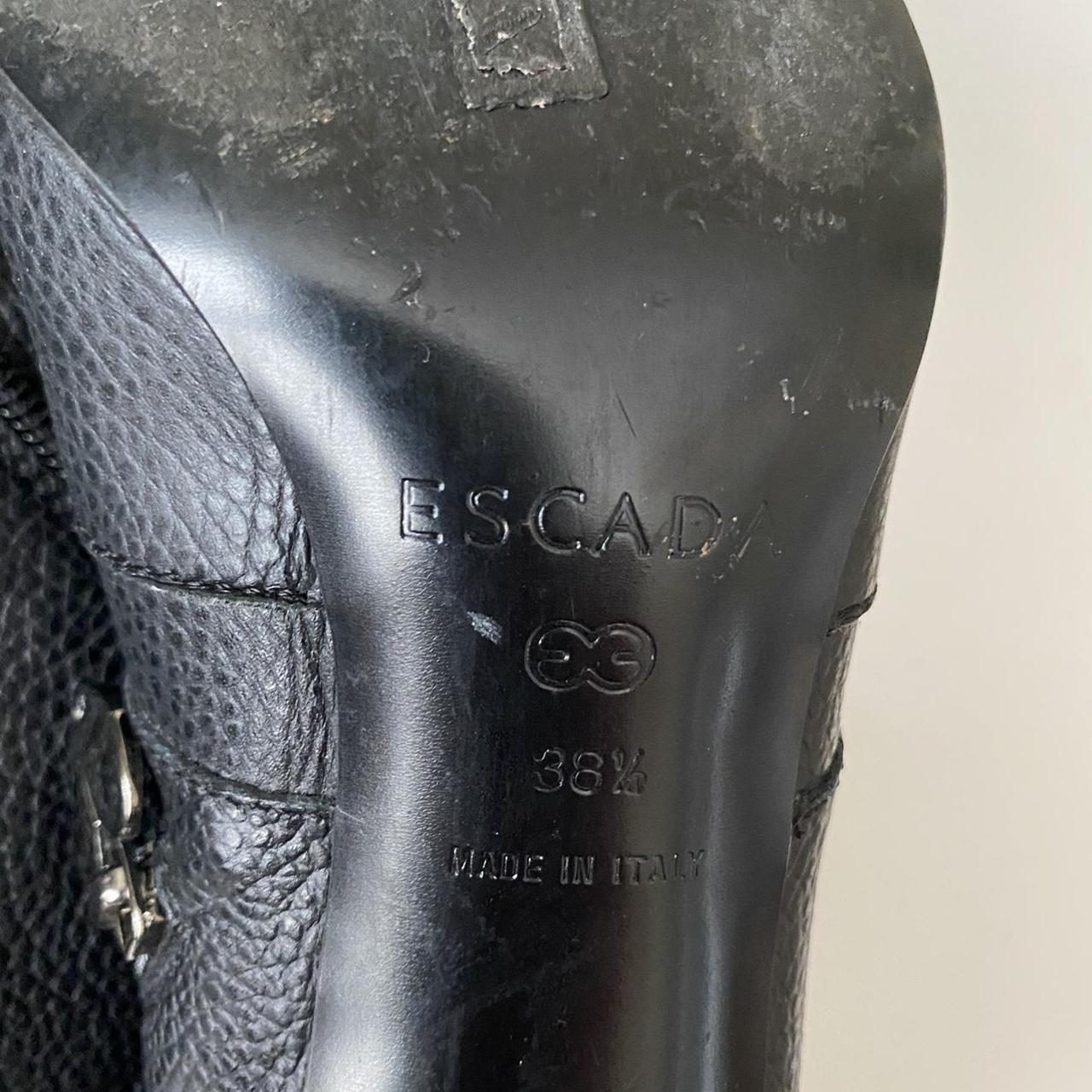 Escada motorcycle sporty leather boots Vintage and... - Depop