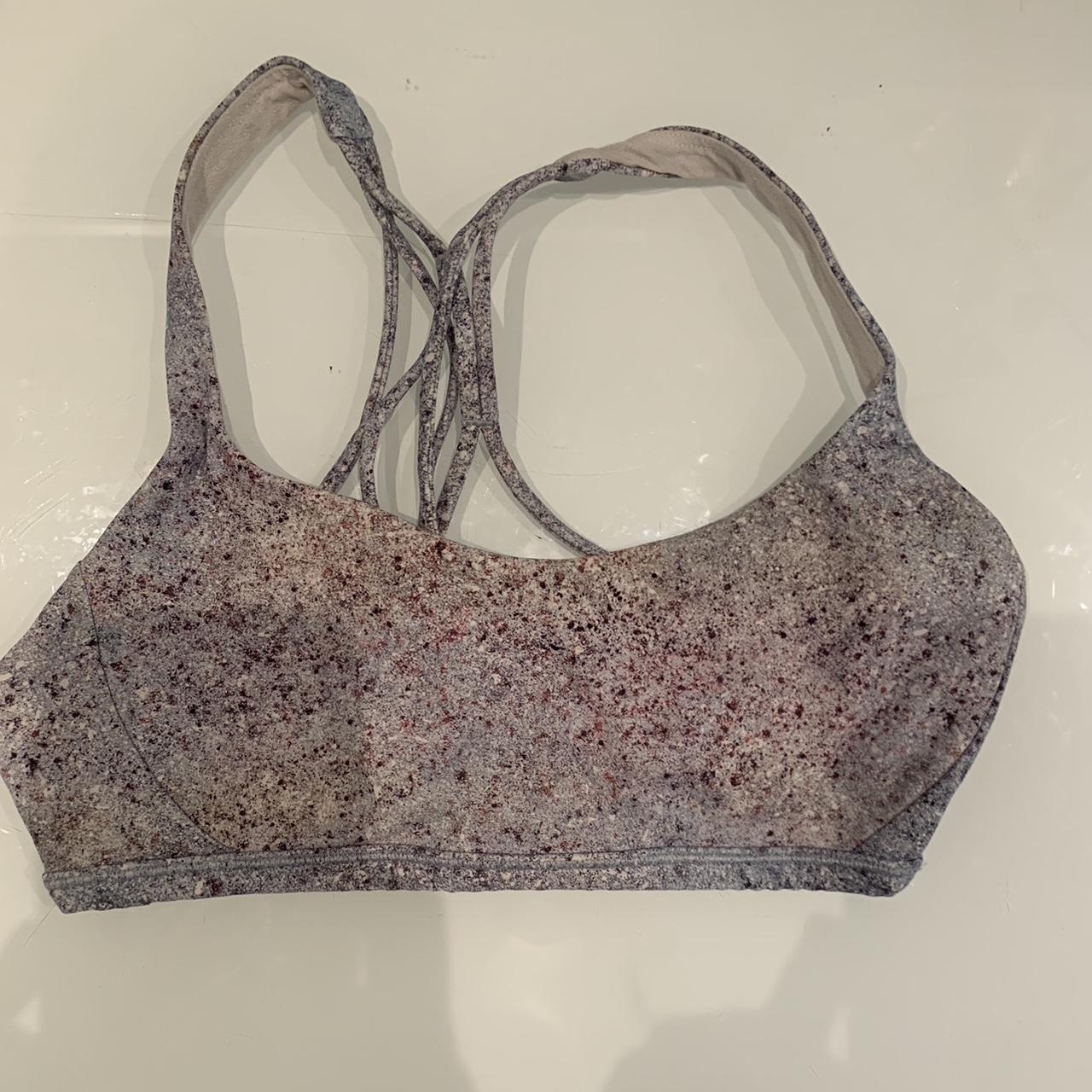 lulu multi colored sports bra; only worn three times - Depop