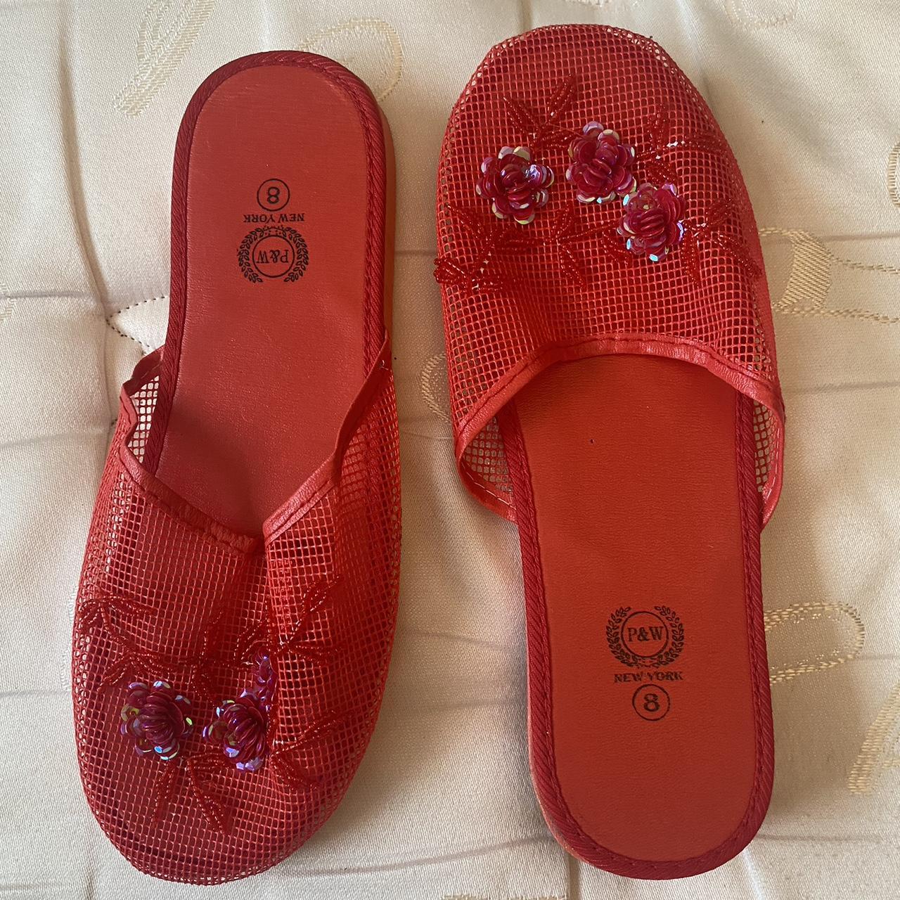 Red Chanclas sz 8 - Depop