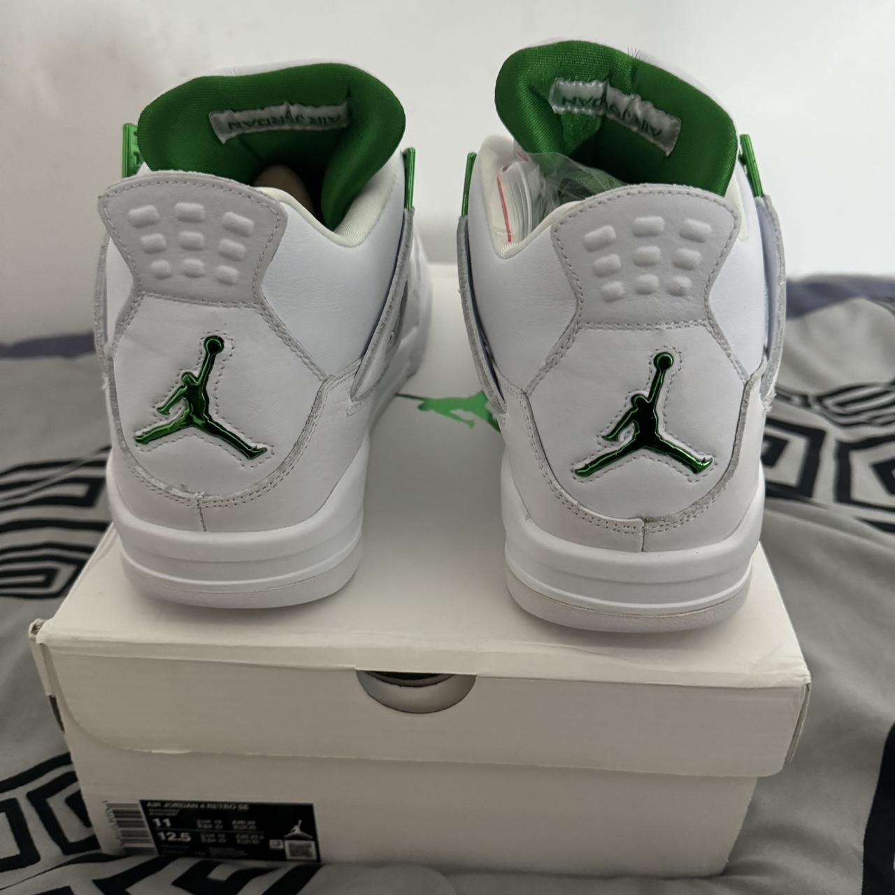 Jordan 4 metallic green New boxed Message before... - Depop
