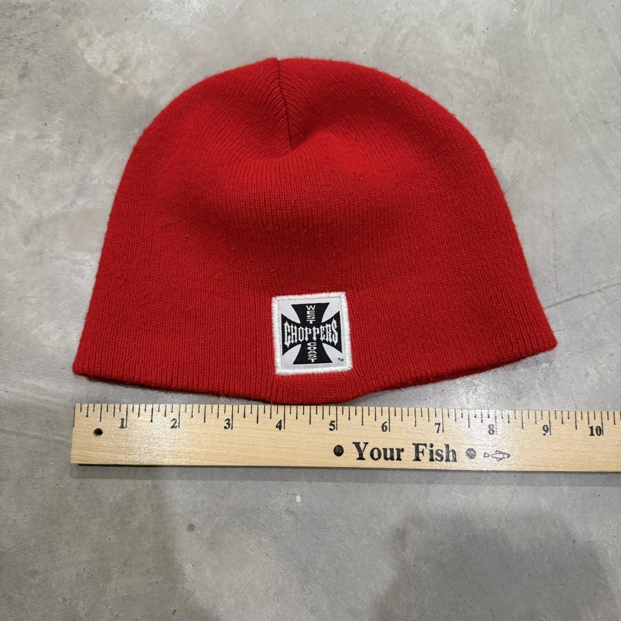 Red and black west coast Choppers beanie #skater... - Depop
