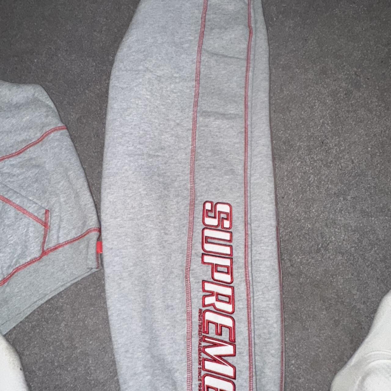 Supreme tracksuit central cee Grey + red outlining... | Depop