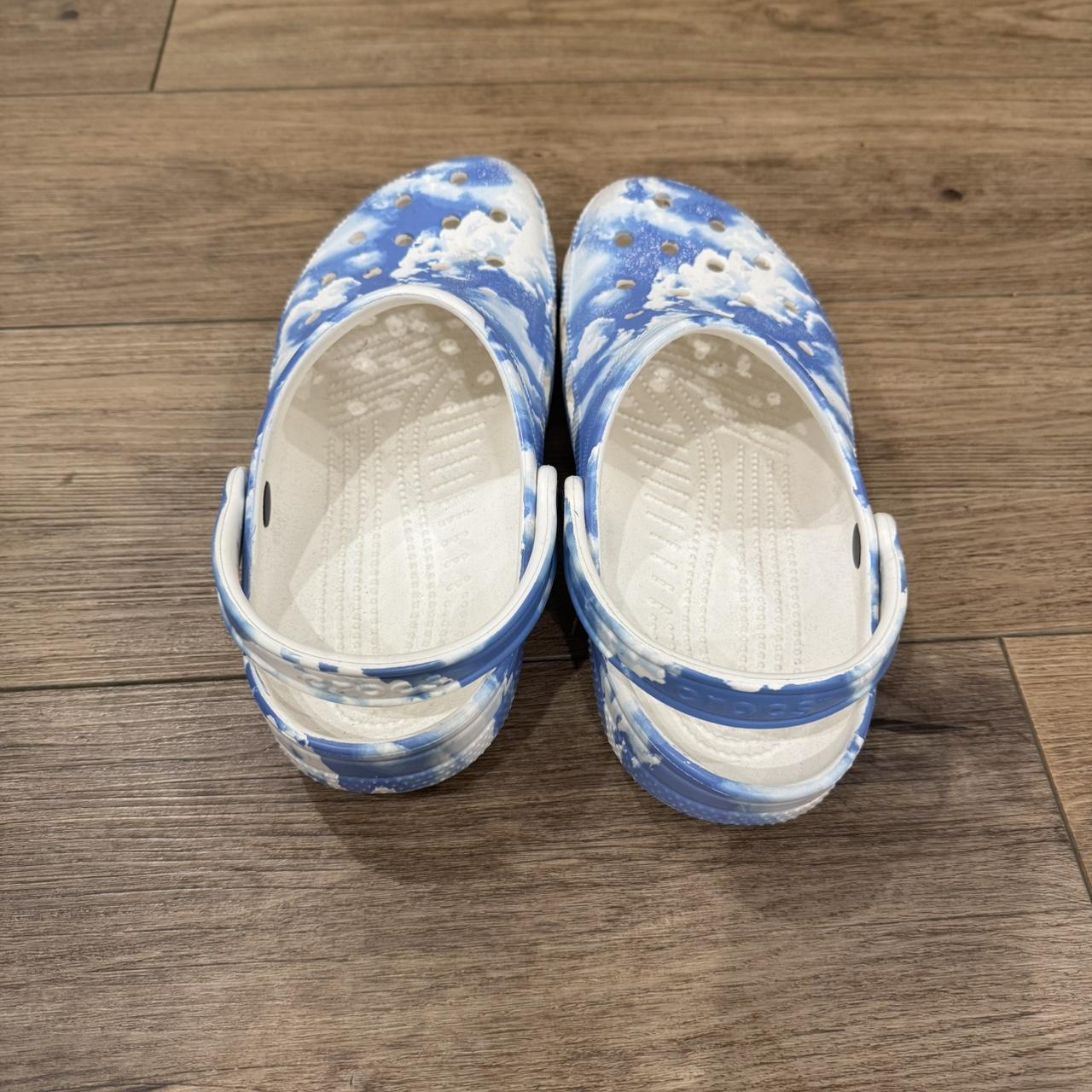 Size Mens men’s 8 cloud crocs blue and white crocs... - Depop