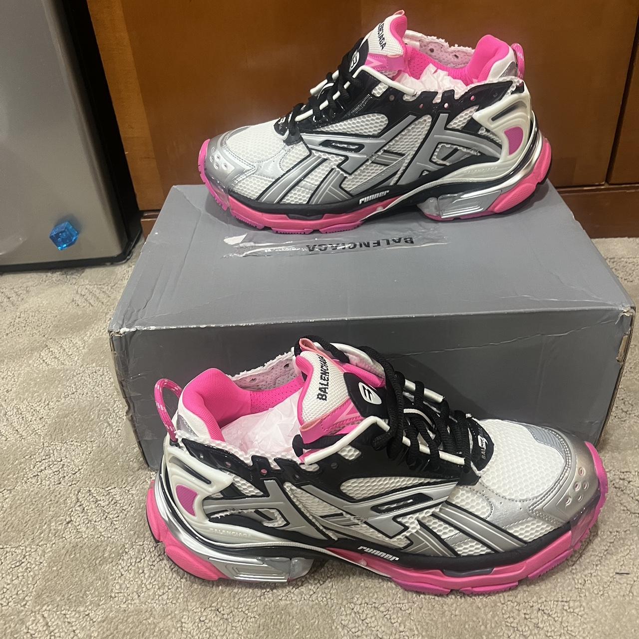 Balenciaga runners “silver pink” size 45 new with... - Depop