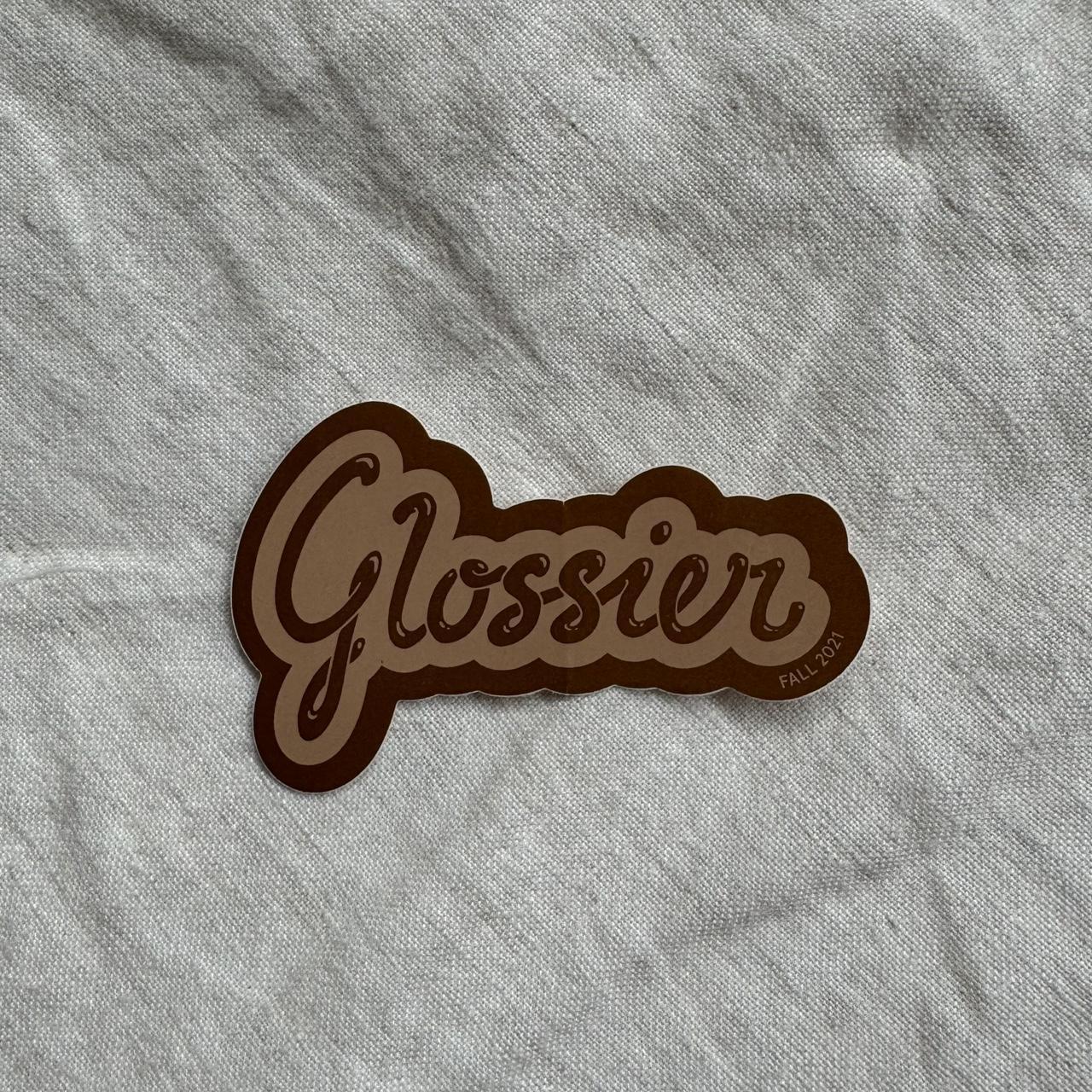 Brown and tan Glossier Fall 2019 logo sticker BUY... - Depop
